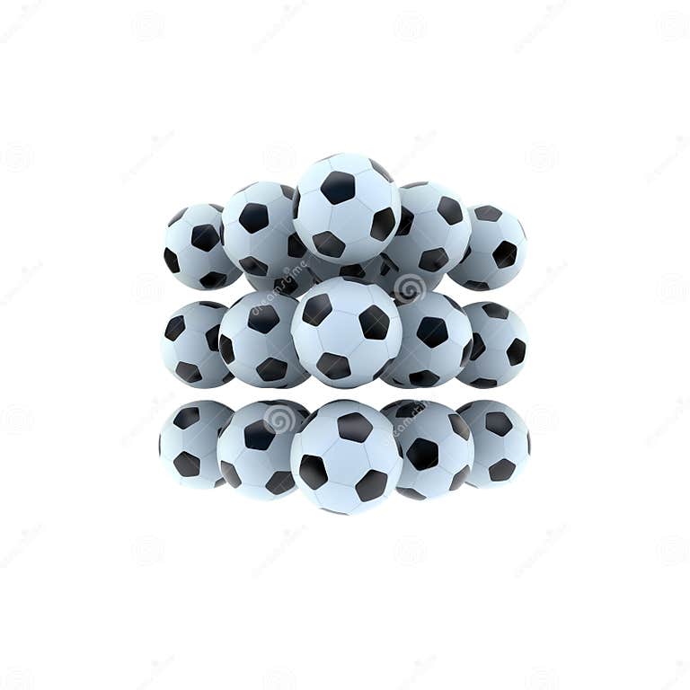 Soccer Balls in Square Formation Stock Illustration - Illustration of ...