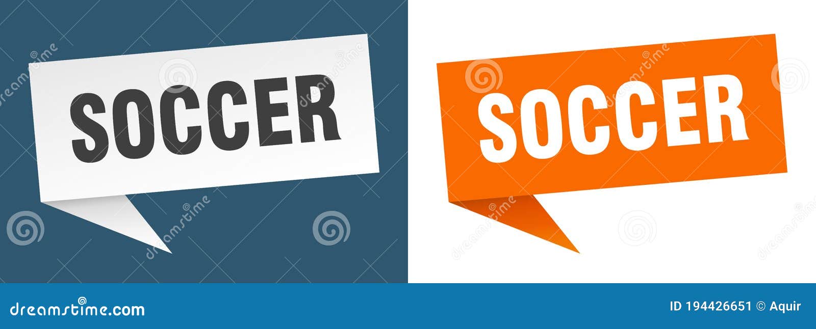 Soccer Banner. Soccer Speech Bubble Label Set Stock Vector ...