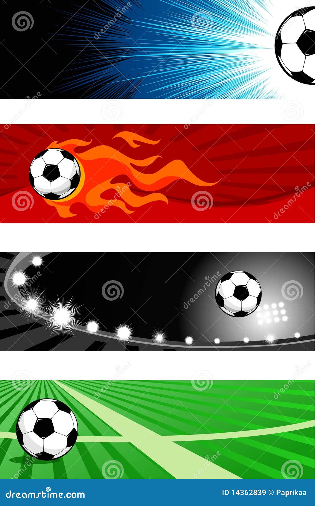 Soccer banners stock vector. Illustration of flying, activity - 14362839