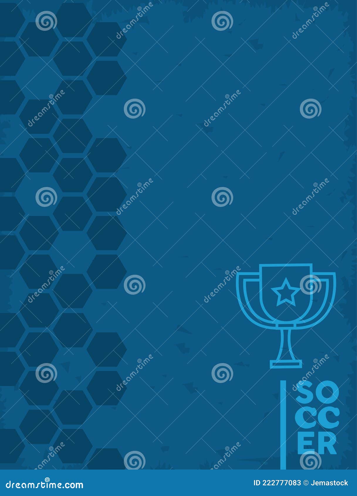 Soccer blue poster stock vector. Illustration of trophy - 222777083