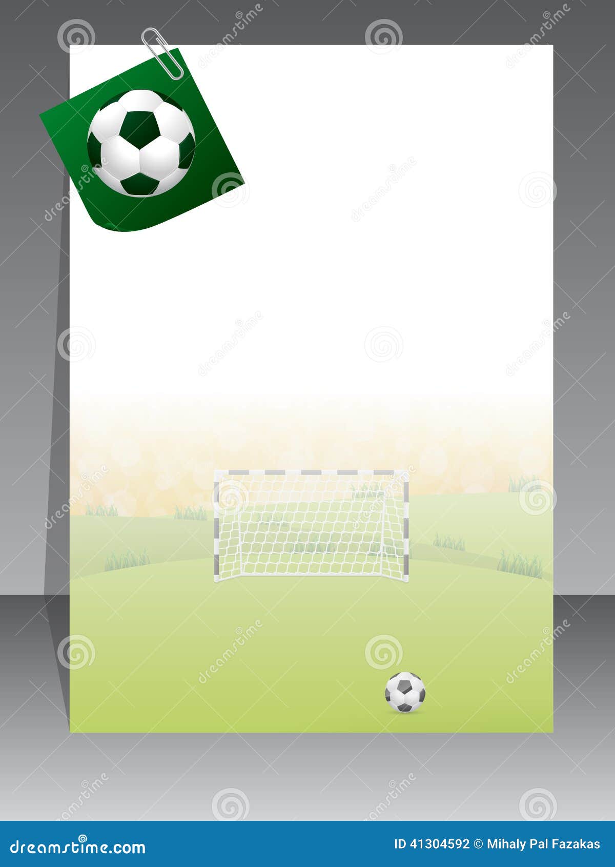 Soccer Brochure with Notepaper Stock Vector - Illustration of business ...