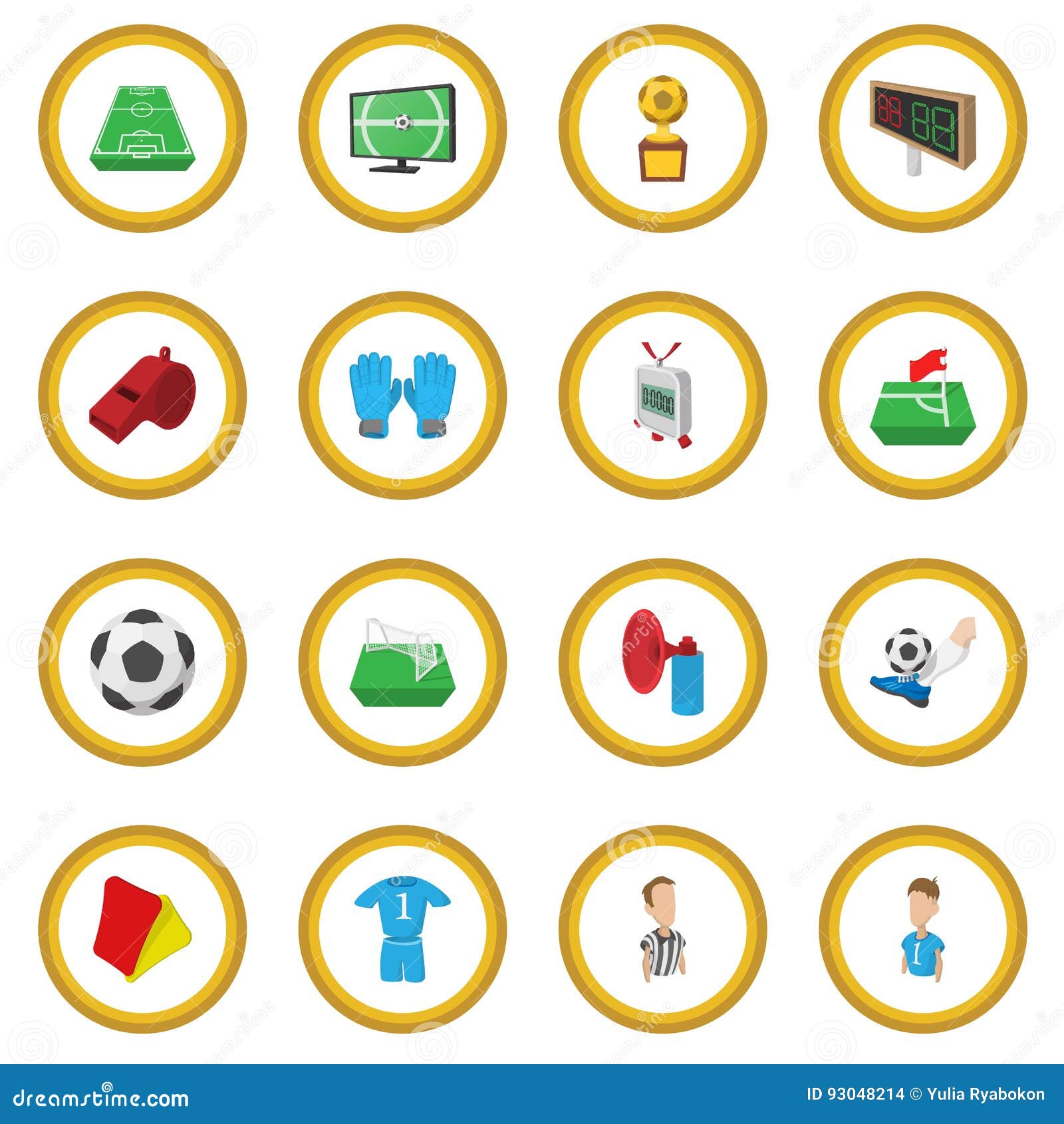 Soccer cartoon icon circle stock vector. Illustration of soccer - 93048214