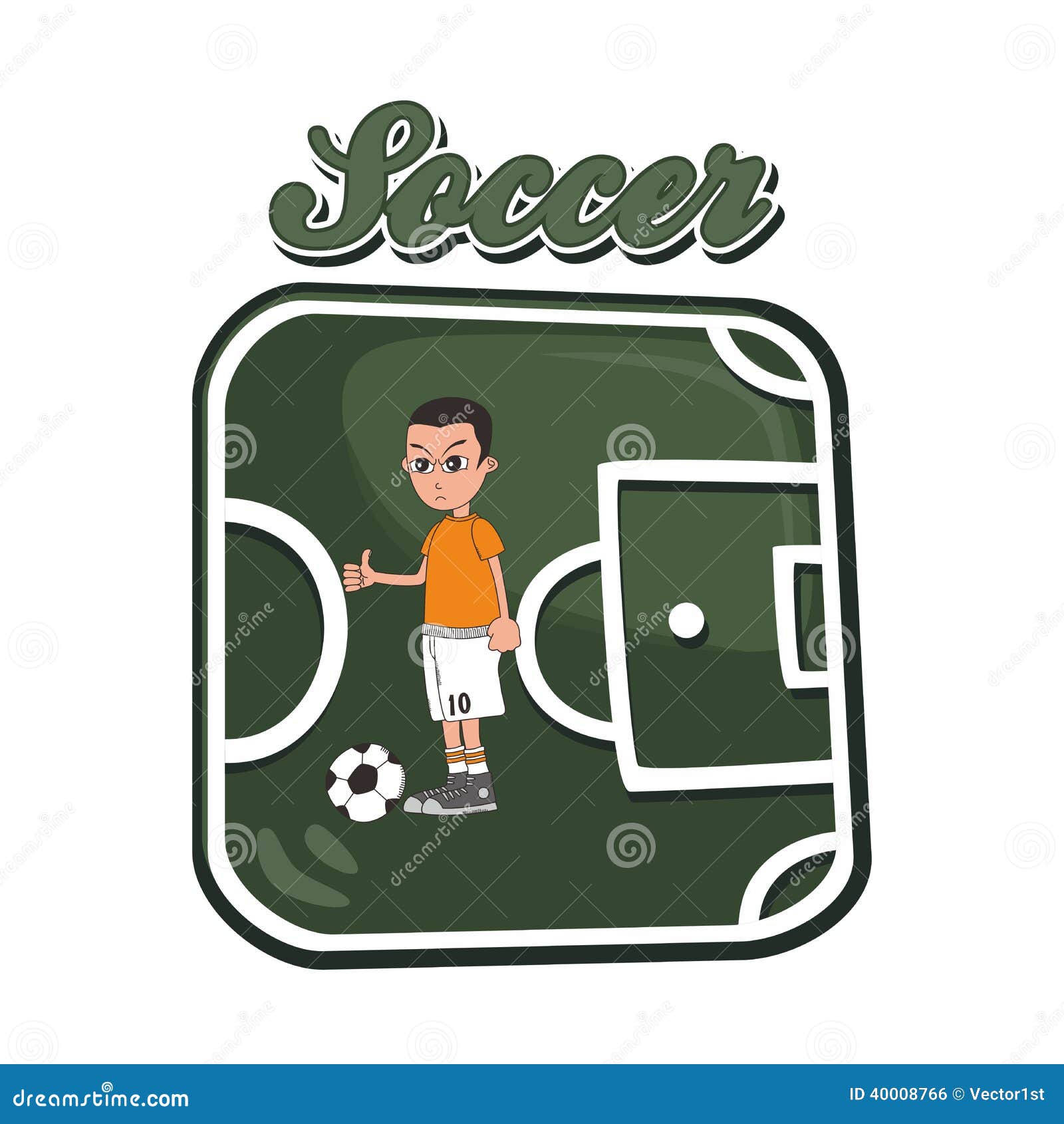Soccer cartoon theme stock vector. Illustration of element - 40008766