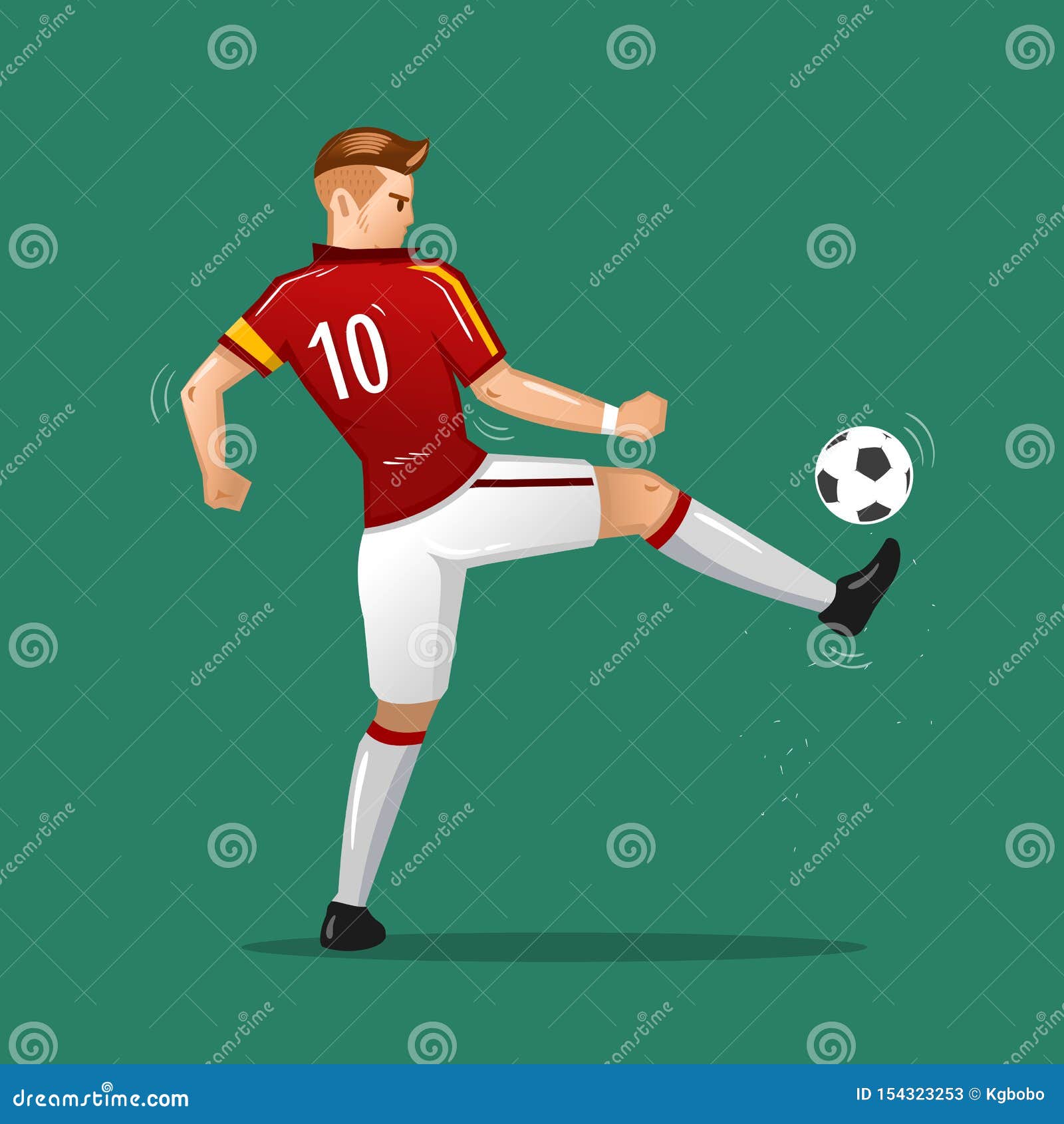 Soccer Player Cartoon Touch Ball Stock Vector - Illustration of touch ...