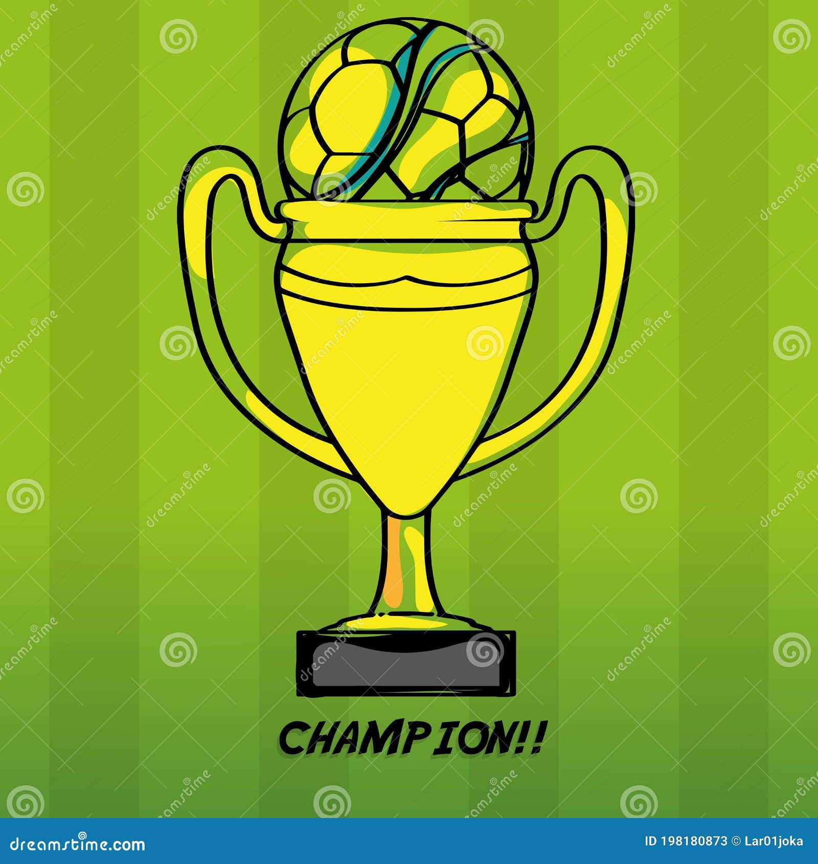 Soccer champion trophy stock vector. Illustration of vector - 198180873