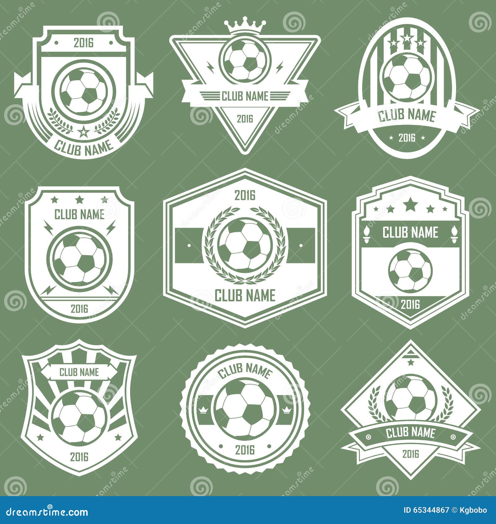 Soccer club emblems stock vector. Illustration of label - 65344867
