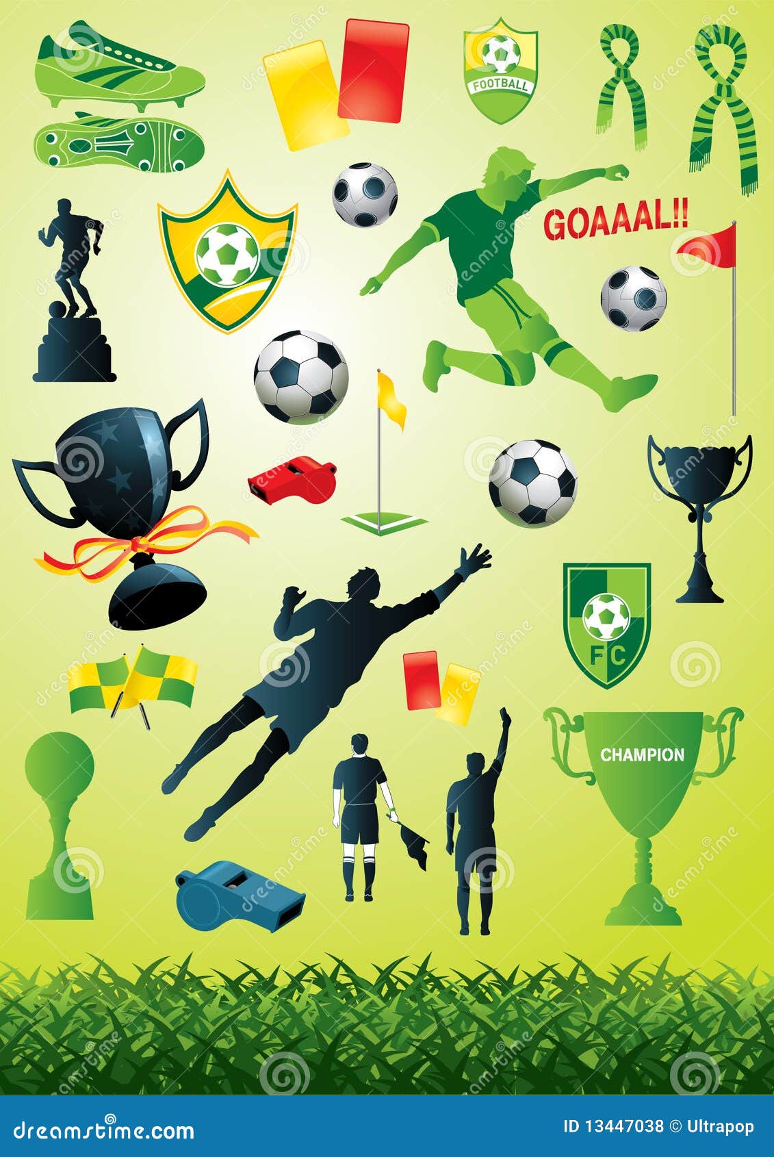 Soccer Collection 2 stock vector. Illustration of goal - 13447038