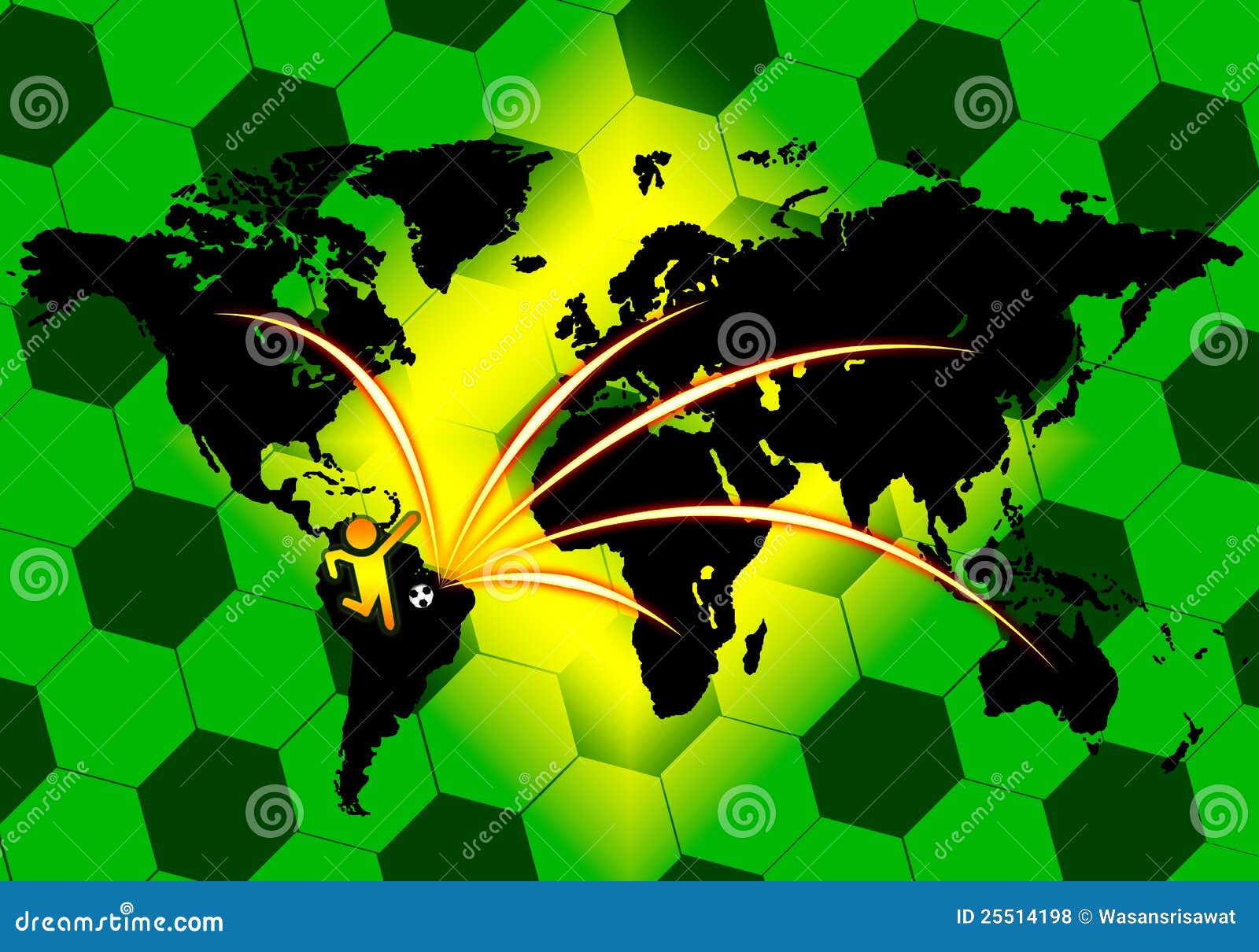 Soccer Connection On World Map Stock Photography | CartoonDealer.com ...