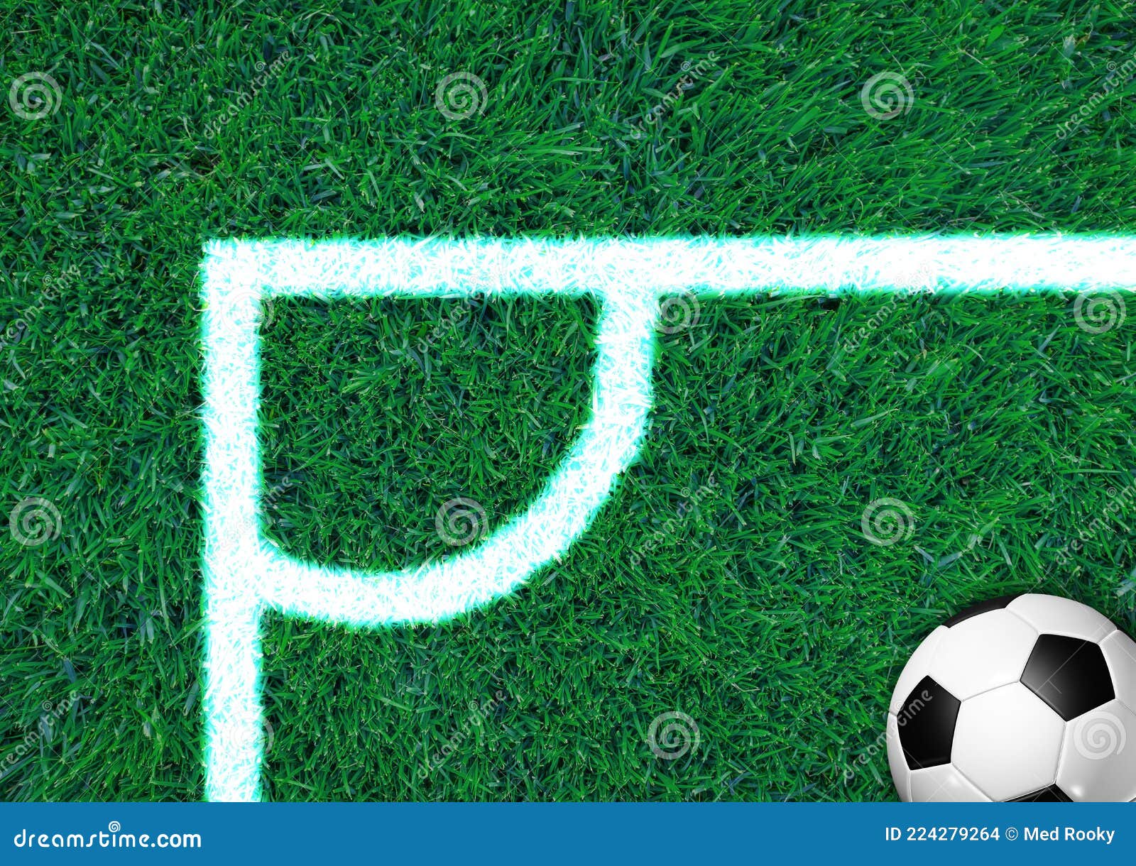 Soccer corner with Ball stock photo. Image of playground - 224279264
