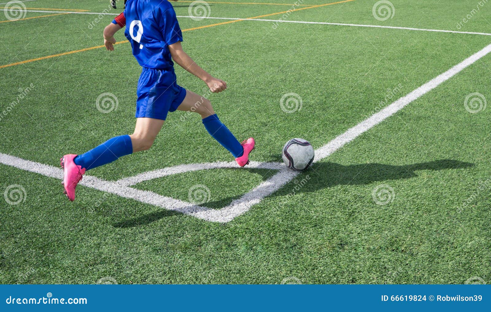 Soccer Corner Kick stock photo. Image of jersey, soccer - 66619824