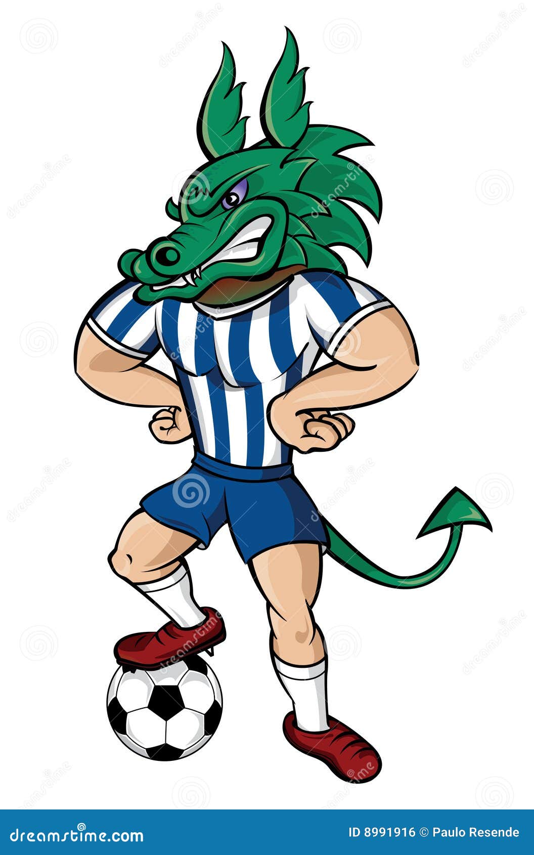 Soccer Dragon Mascot stock vector. Illustration of body - 8991916