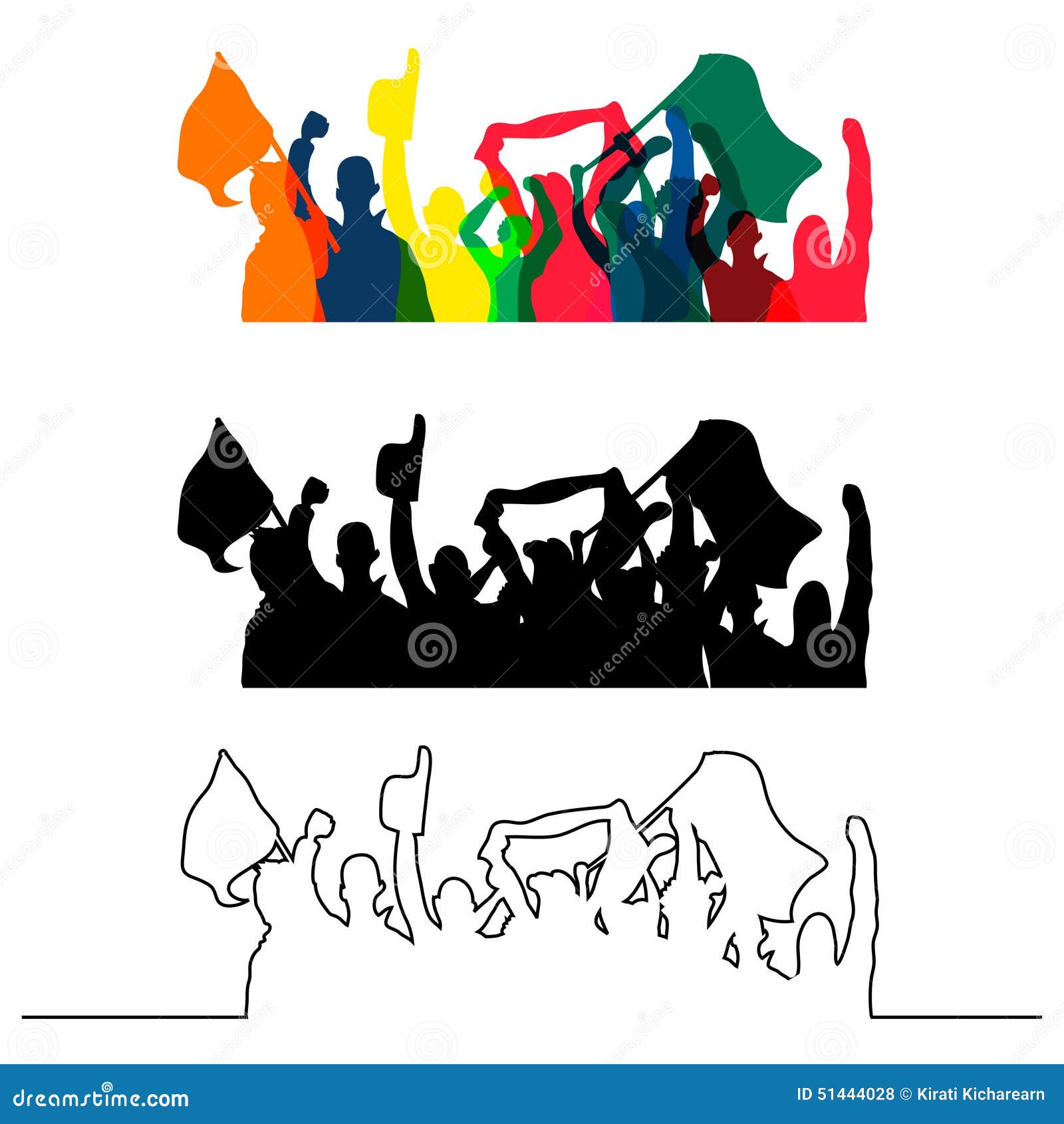 Soccer fan stock vector. Illustration of black, silluet - 51444028