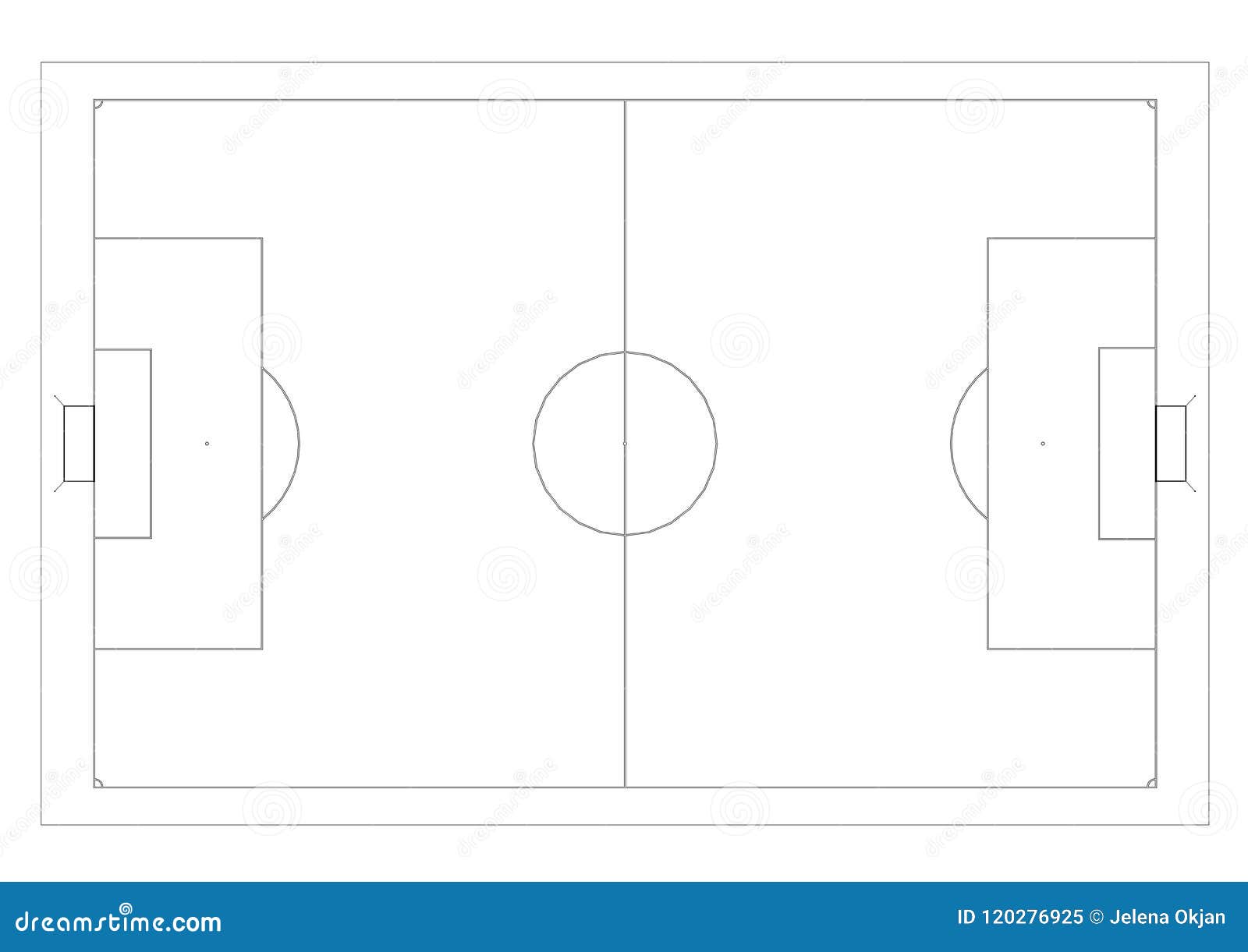 Soccer Field Architect Blueprint - Isolated Stock Illustration ...