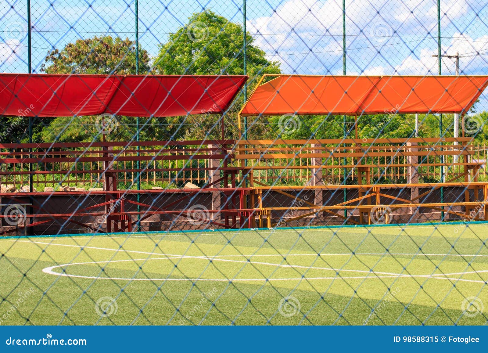Soccer Field with Artificial Turf in a Stadium Stock Image - Image of ...