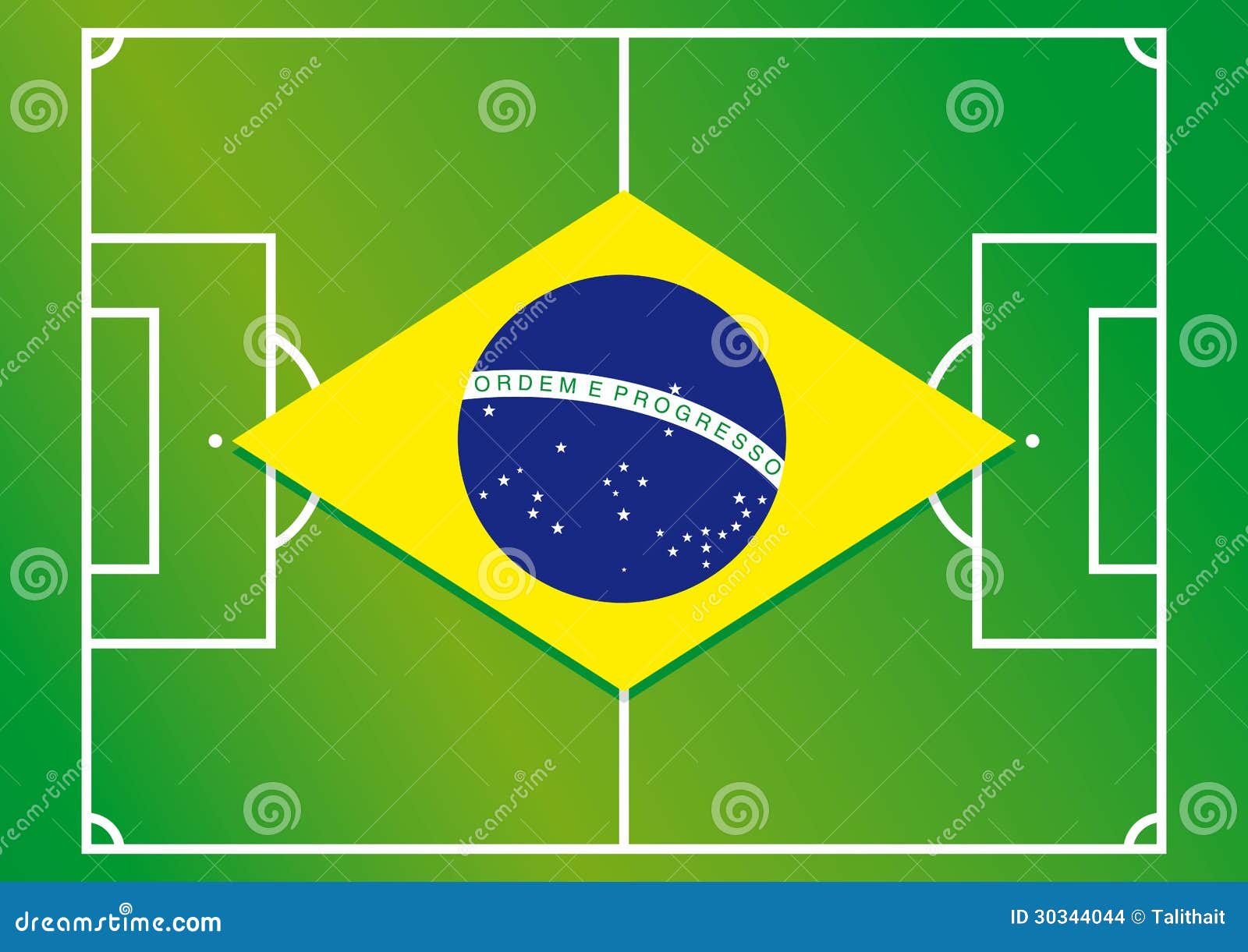 Soccer field brazil flag stock vector. Illustration of homeland - 30344044