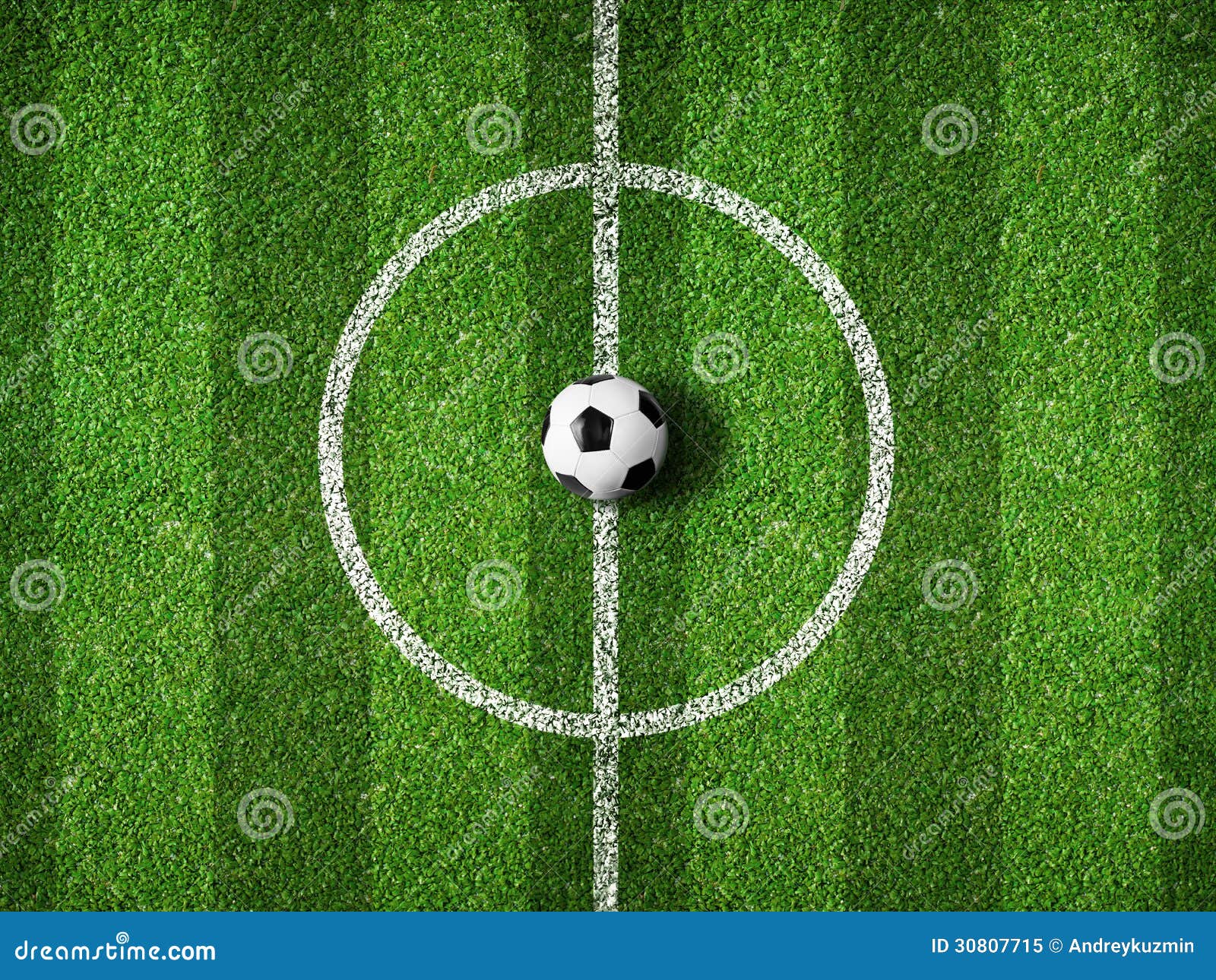 Soccer Field Center and Ball Top View Stock Illustration - Illustration ...