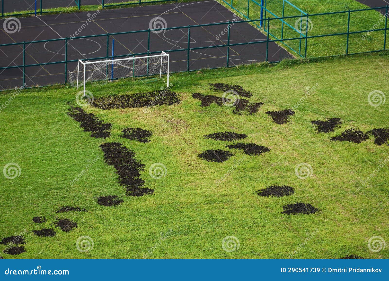 A Soccer Field for Children with Solid Grass Stock Image - Image of ...