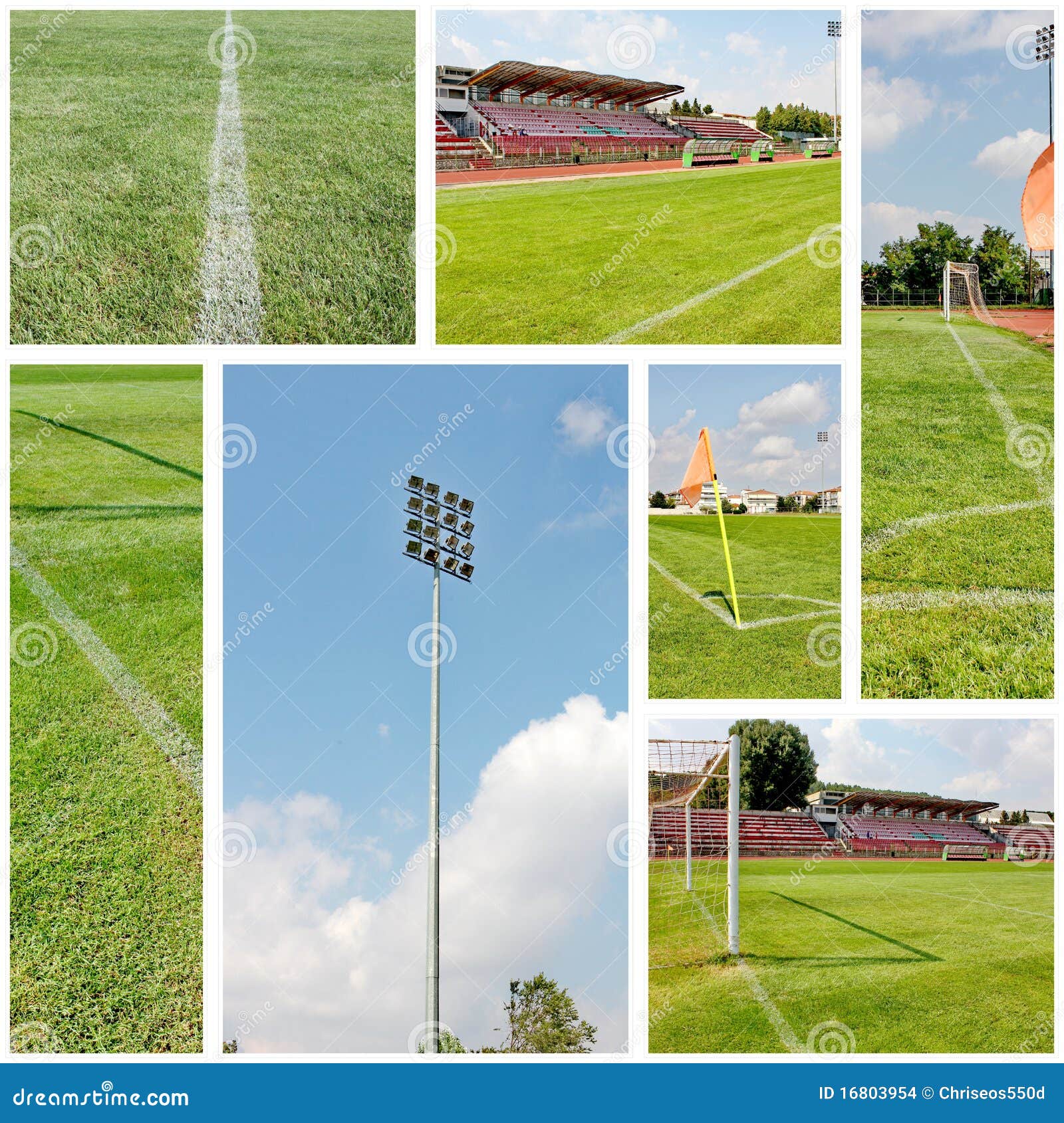 Soccer field collage stock photo. Image of football, collage - 16803954