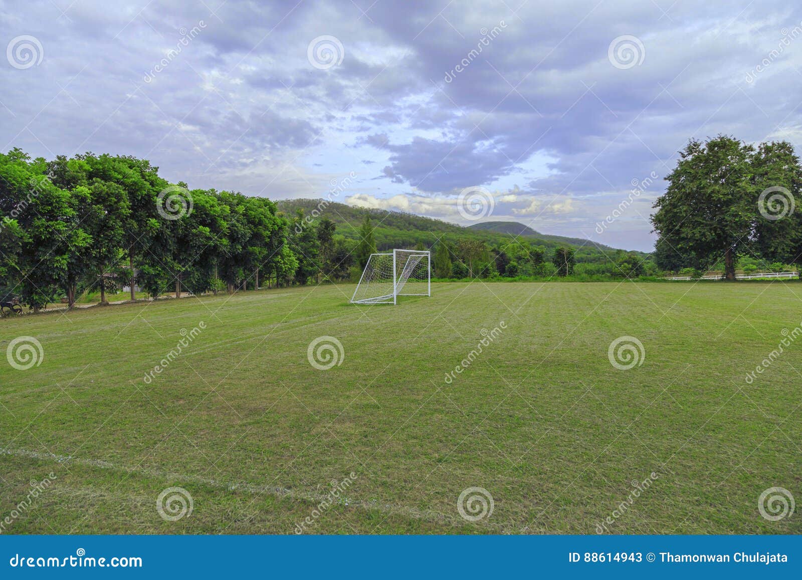 Soccer Field in the Countryside. Stock Image - Image of gate, ball ...
