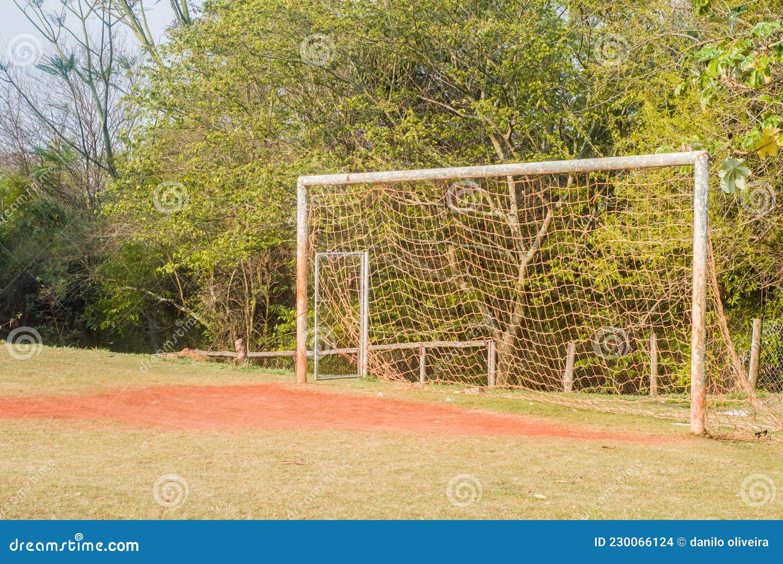 Soccer Field Crossbar, Soccer Net and Copy Space, Daylight Stock Photo ...
