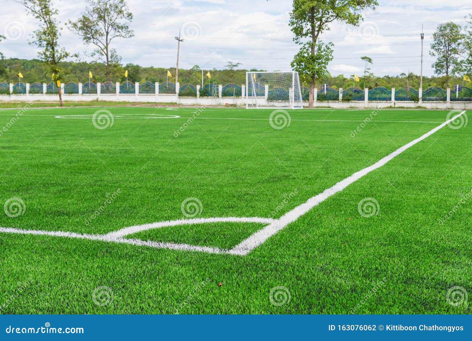 Football pitch corner stock photo. Image of outdoors - 163076062
