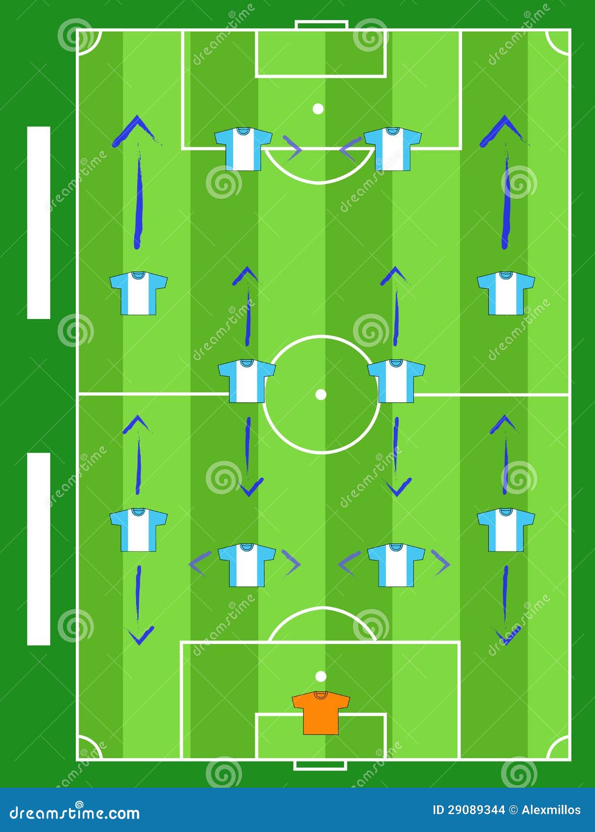 Soccer Field and Game Plays Team Stock Illustration - Illustration of ...