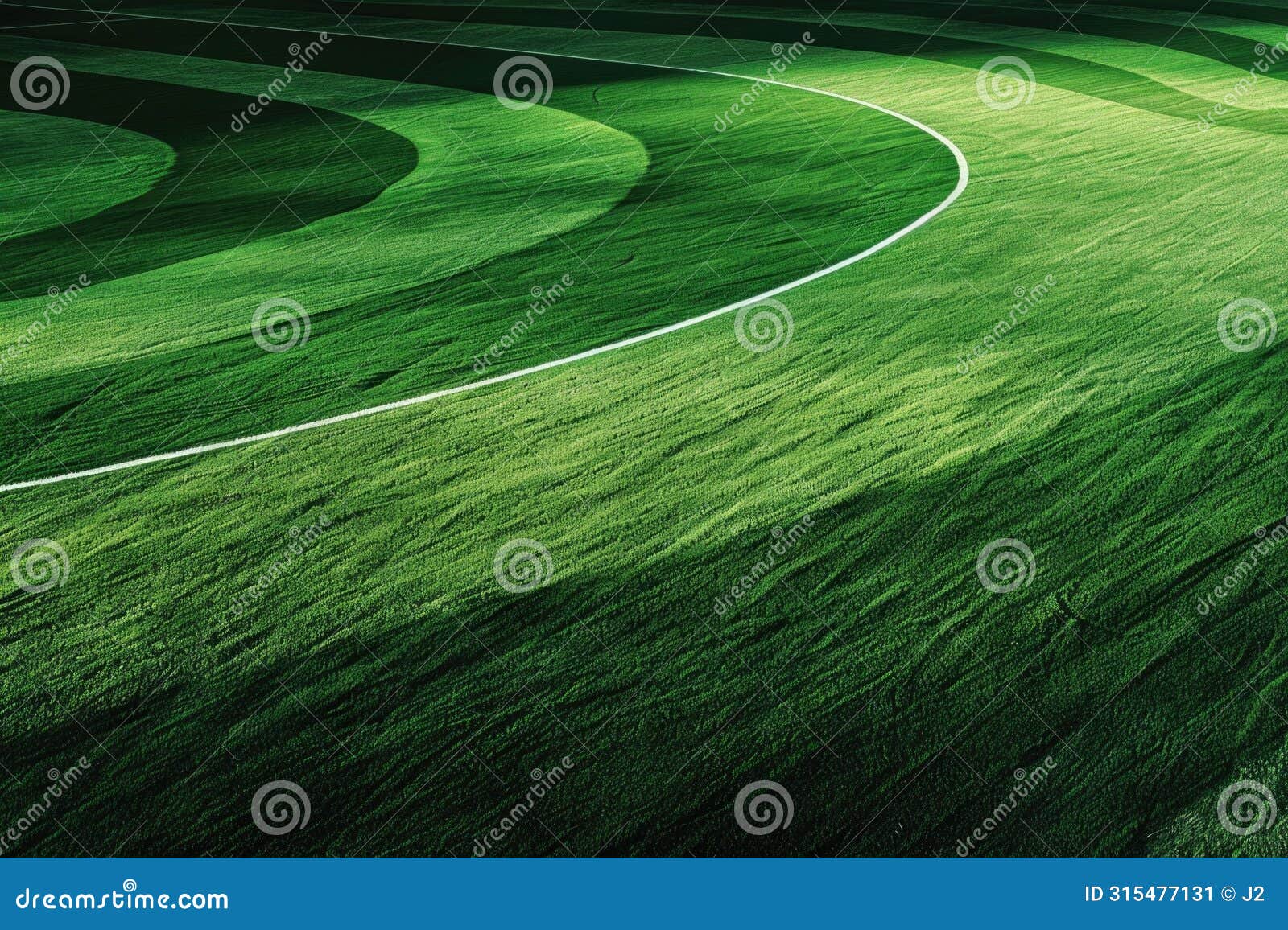 Soccer Field with Geometric Patterns of Shadows and Sunlight Across the ...