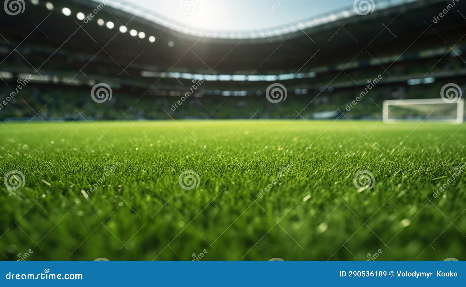 A Soccer Field with a Goal in the Middle Stock Image - Image of team ...