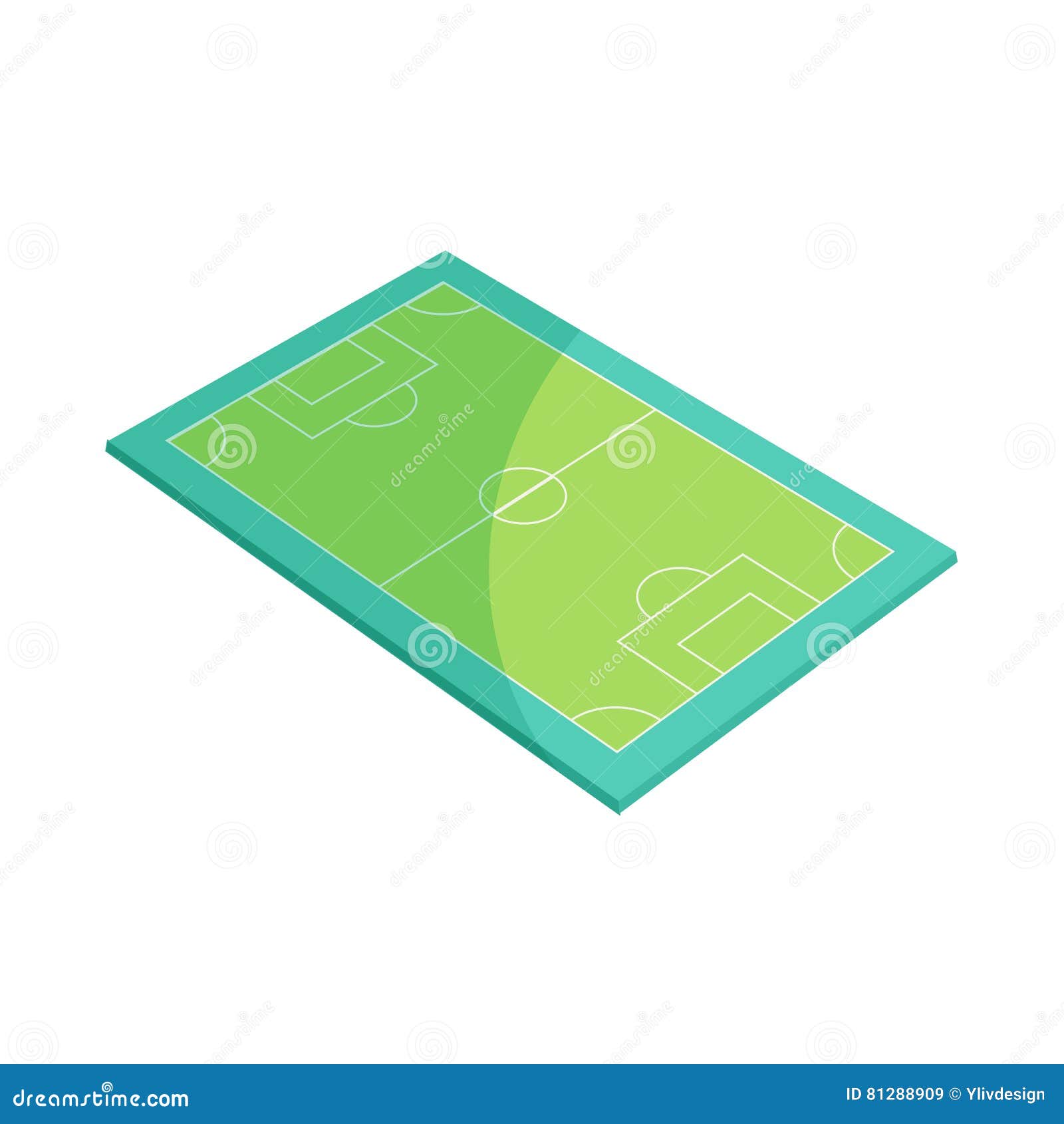 Soccer Field Icon in Cartoon Style Stock Vector - Illustration of ...