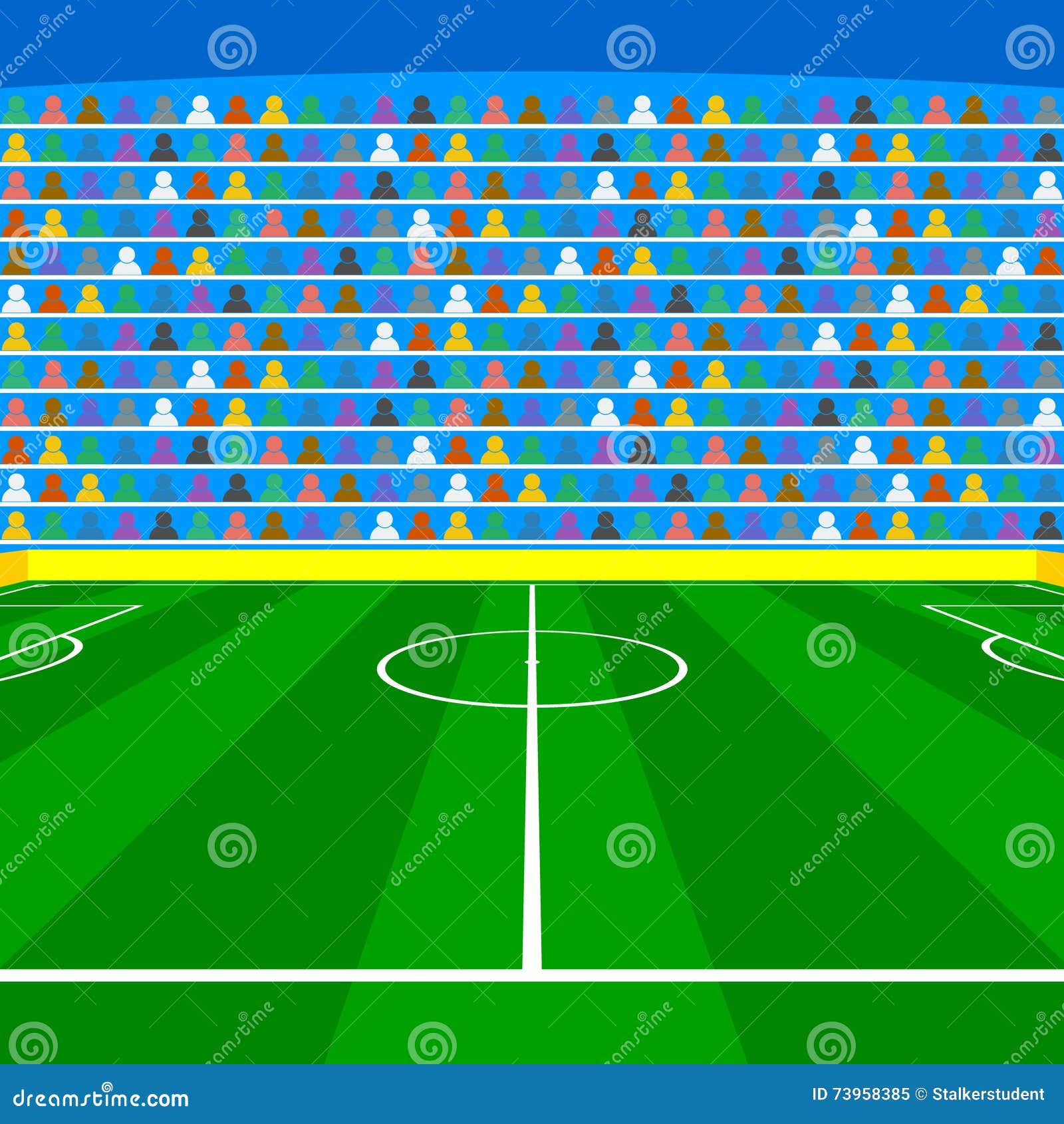 Soccer Field with Line and Grass Texture Stock Illustration ...