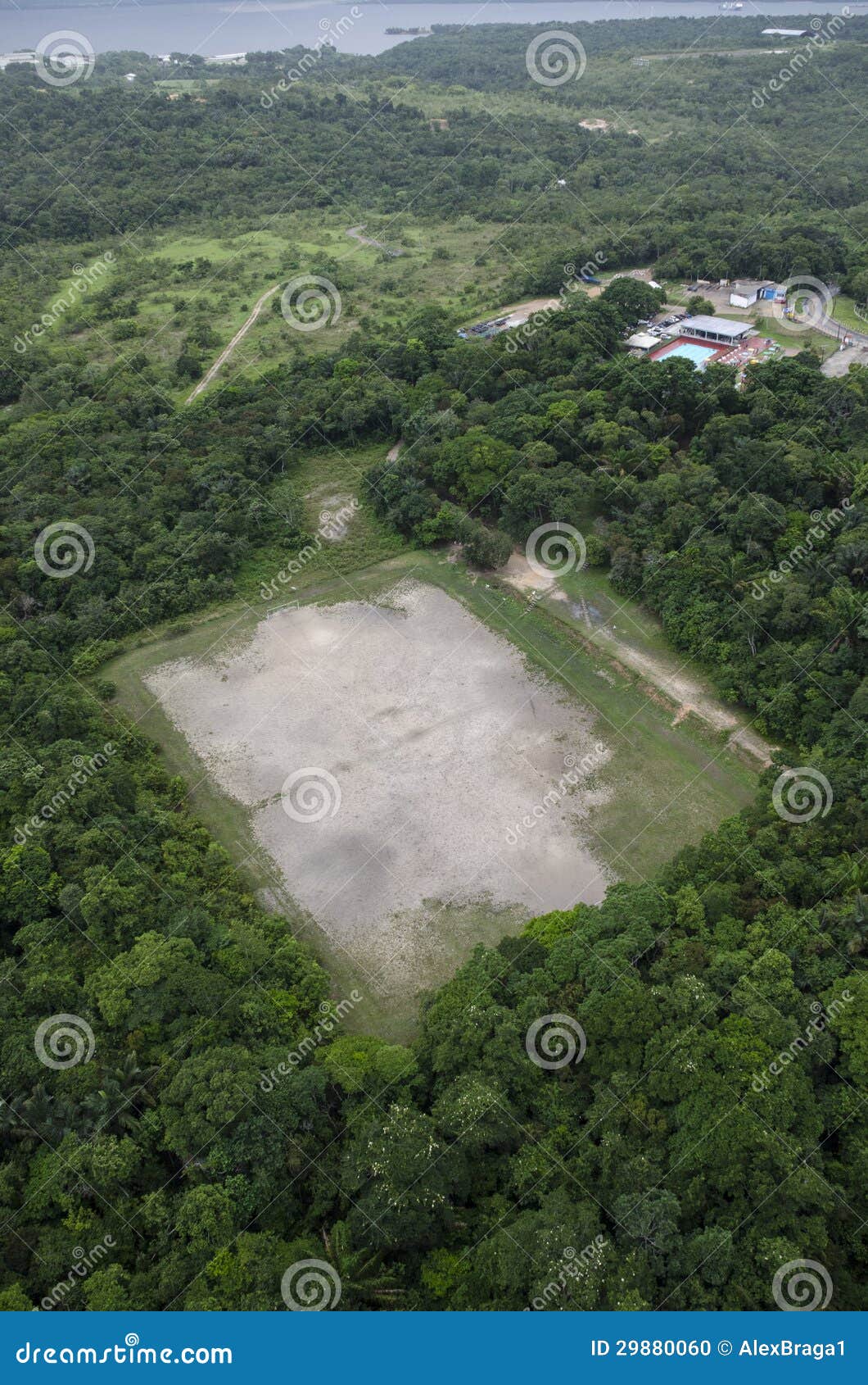 A Soccer Field in the Middle of the Rain Forest. Stock Photo - Image of ...