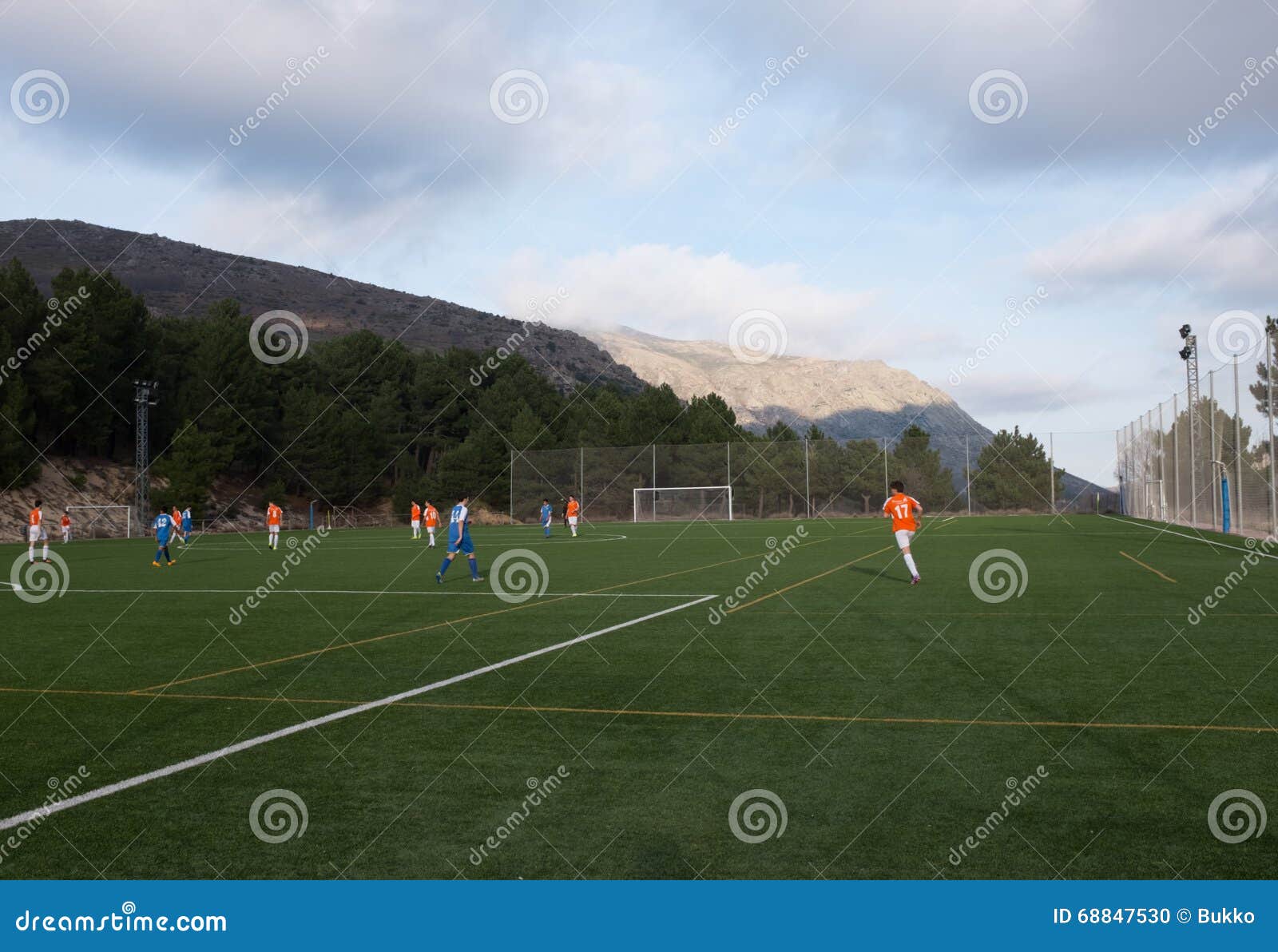 Soccer Field between Mountains Editorial Image - Image of pitch ...