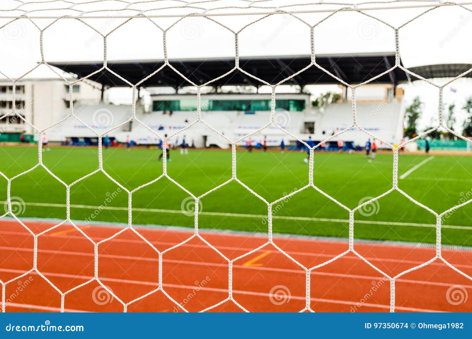 Soccer Field with Net Texture Background. Stock Photo - Image of ...