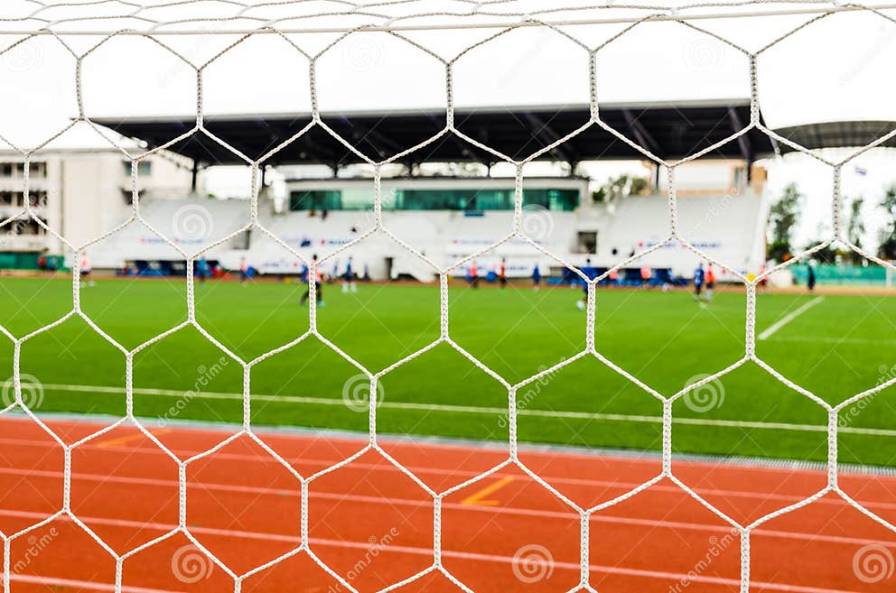 Soccer Field with Net Texture Background. Stock Photo - Image of ...