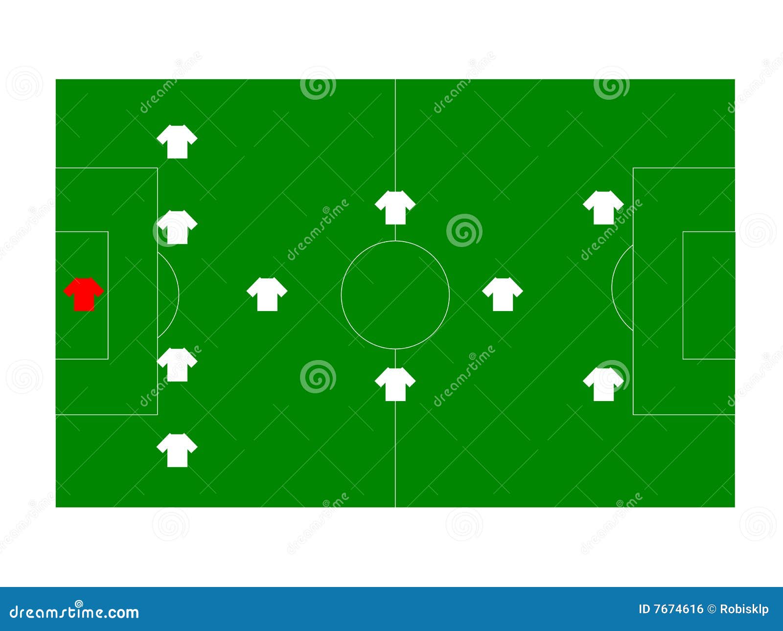 Soccer field with players stock vector. Illustration of goal - 7674616