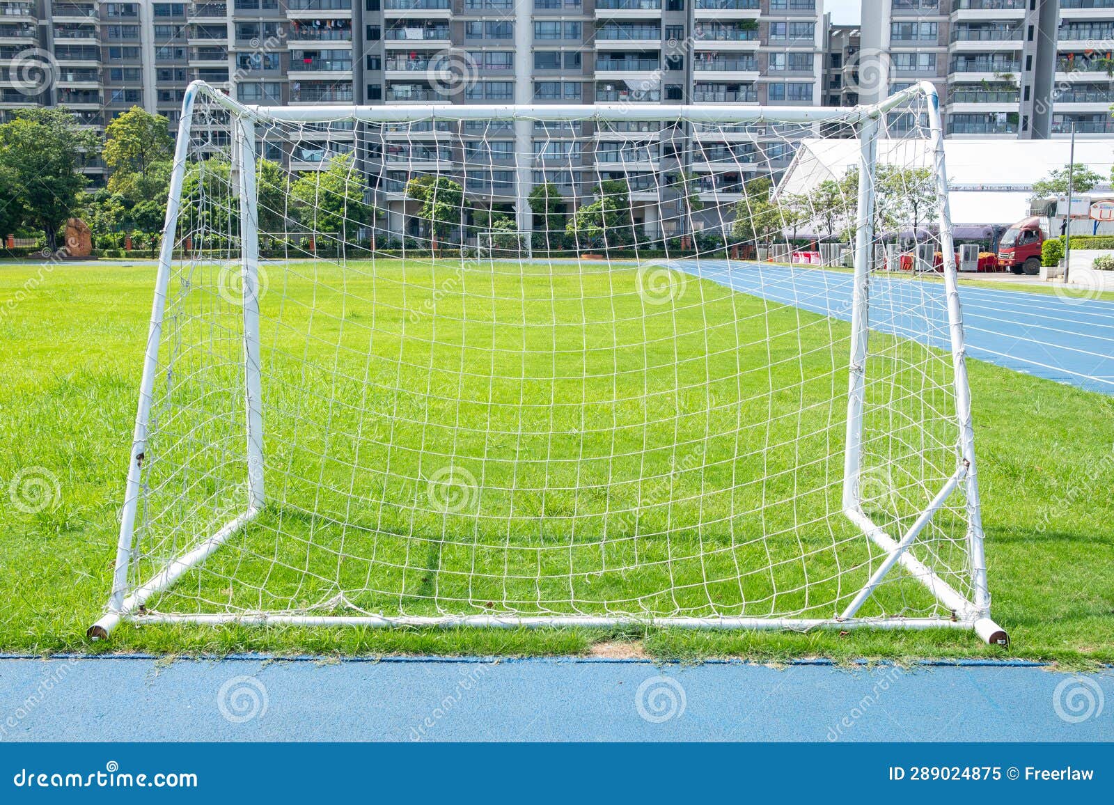 Soccer Field in School Horizontal Composition Stock Image - Image of ...