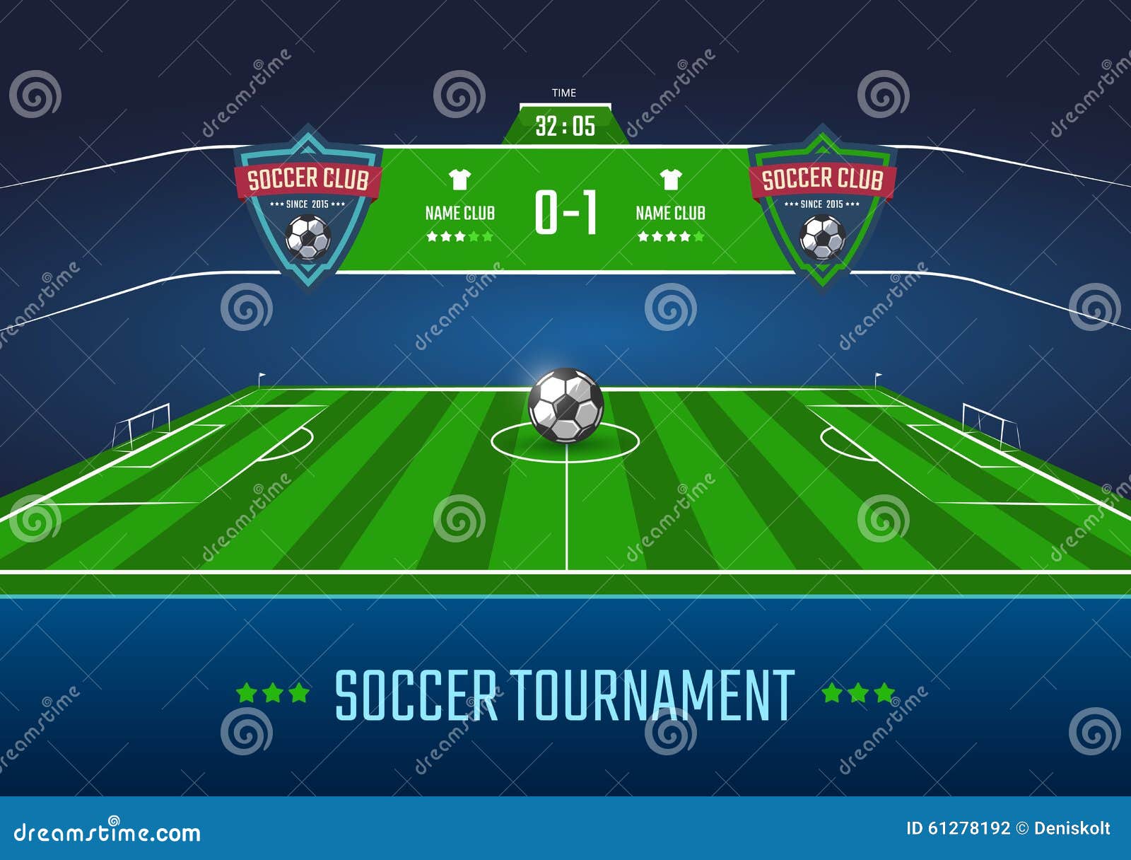 Soccer Field with Scoreboard Stock Vector - Illustration of concept ...