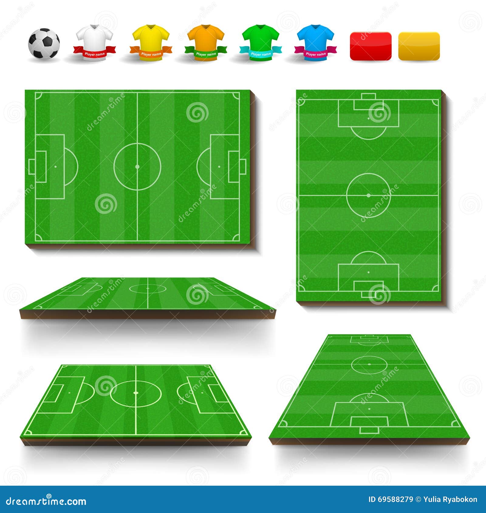 Soccer field set concept stock vector. Illustration of center - 69588279