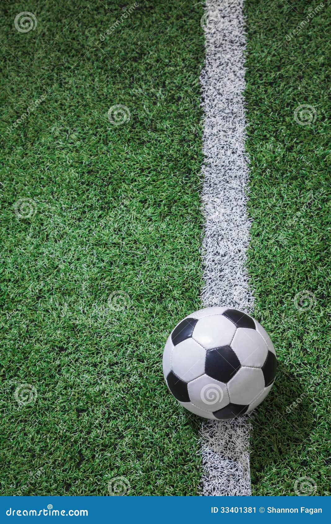 Soccer Field with Soccer Ball and Line Stock Image - Image of turf ...