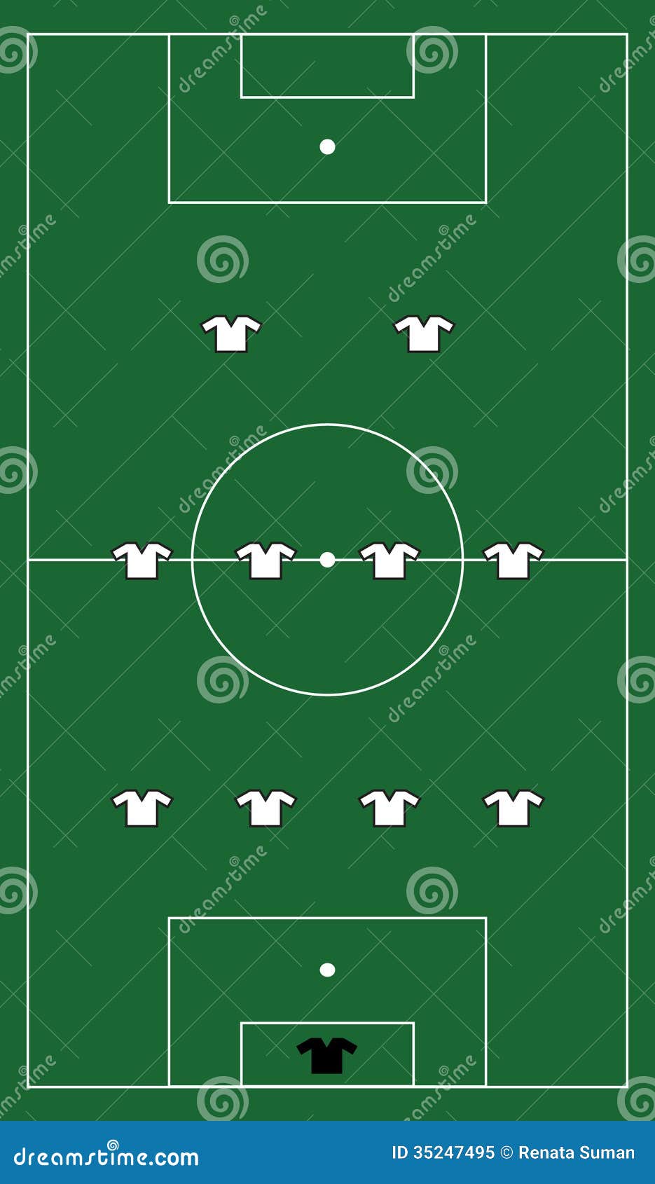 Soccer Field with Team Formation Stock Vector - Illustration of ...