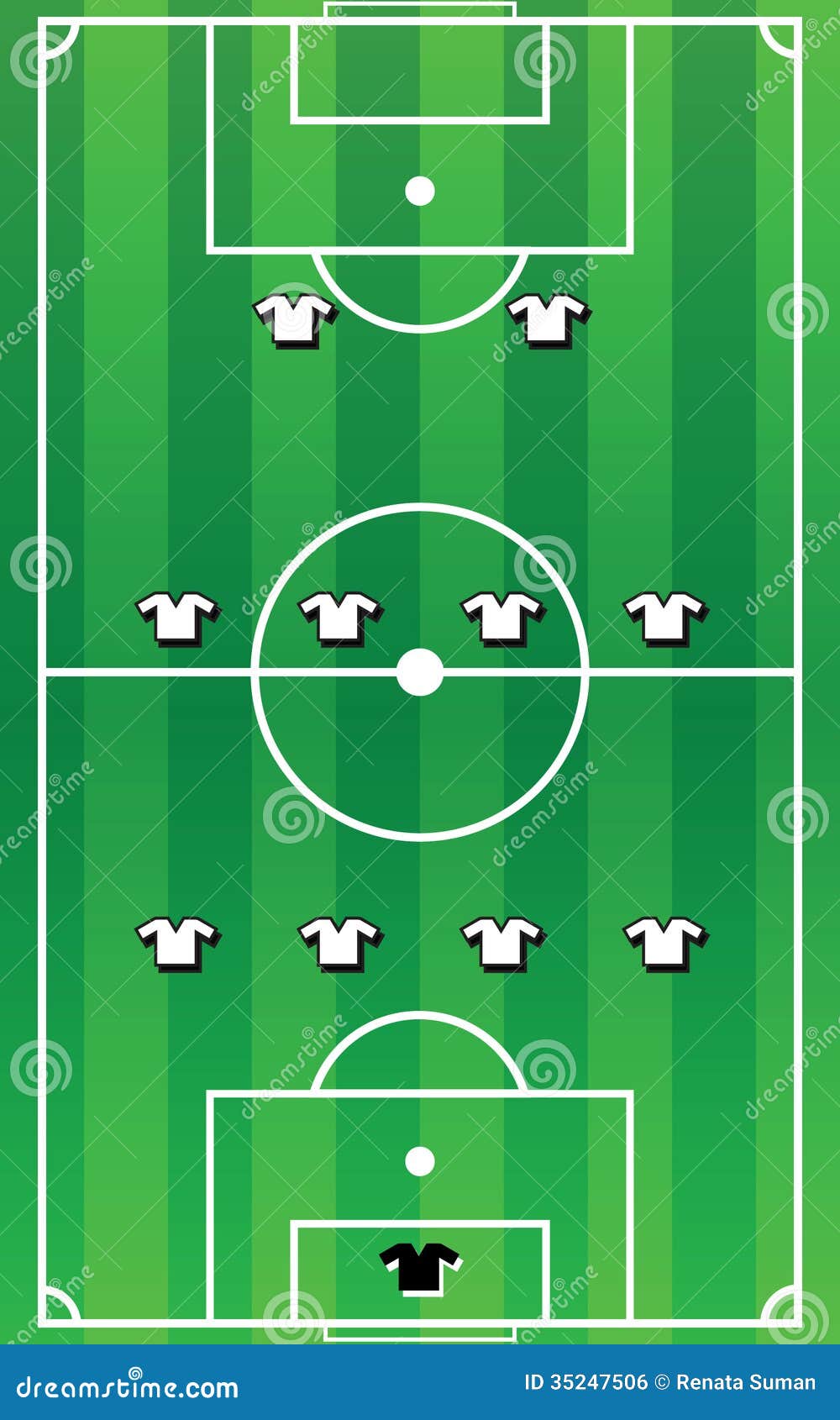 Soccer Field with Team Formation Stock Vector - Illustration of ...