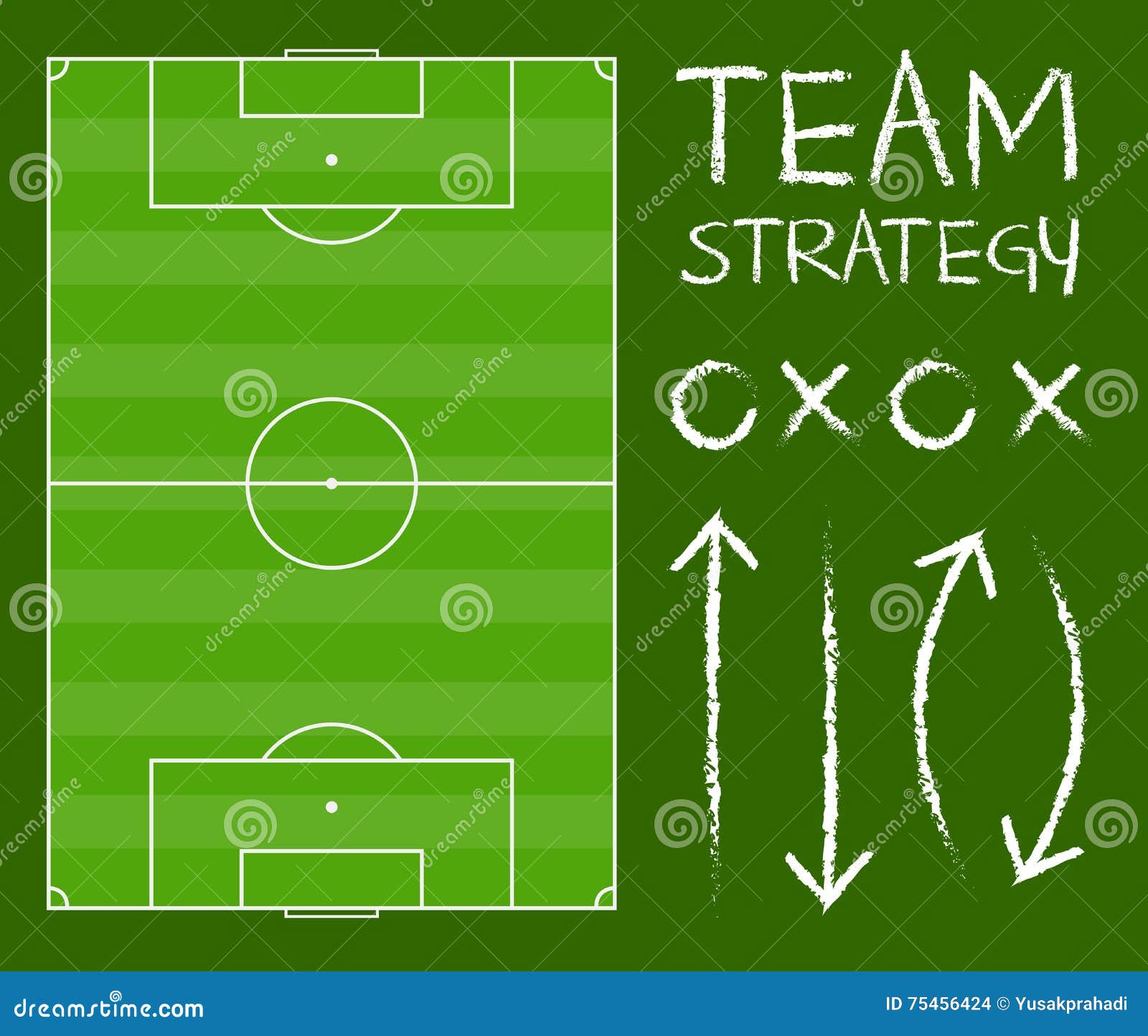Soccer Field with Team Strategy Chart Vector Stock Vector ...