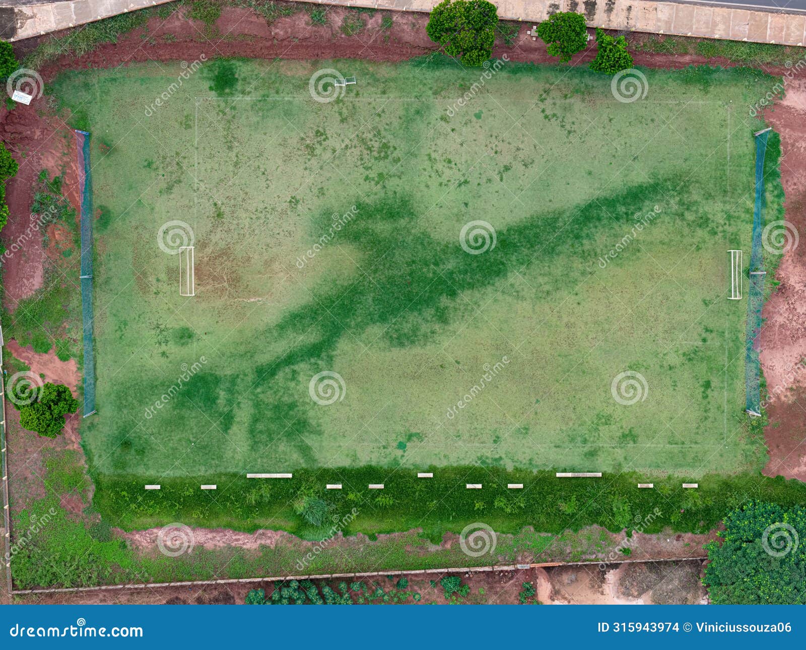 Soccer field in top view stock photo. Image of fotball - 315943974