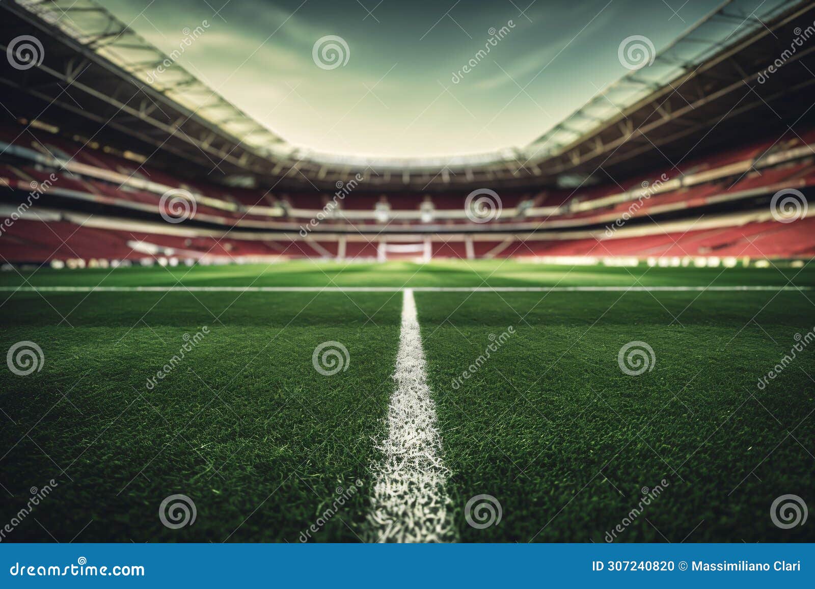 Soccer Field with a White Line in the Middle Stock Illustration ...