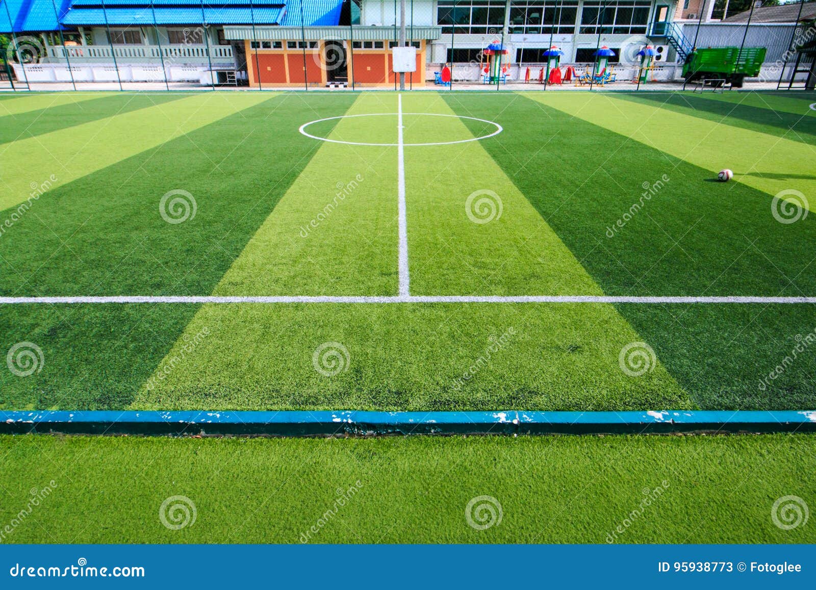 Soccer or Football Artificial Green Grass Field with Empty Player Stock ...