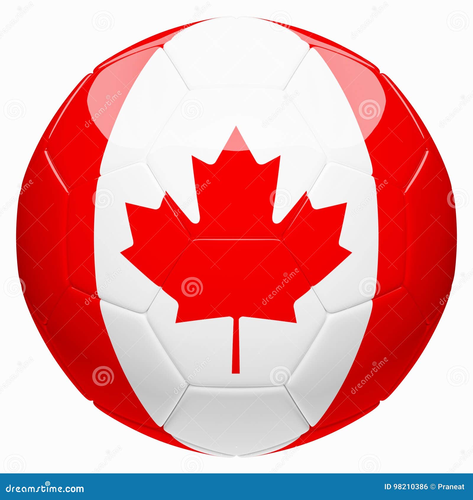 Soccer Football with Canada Flag 3d Rendering Stock Illustration ...