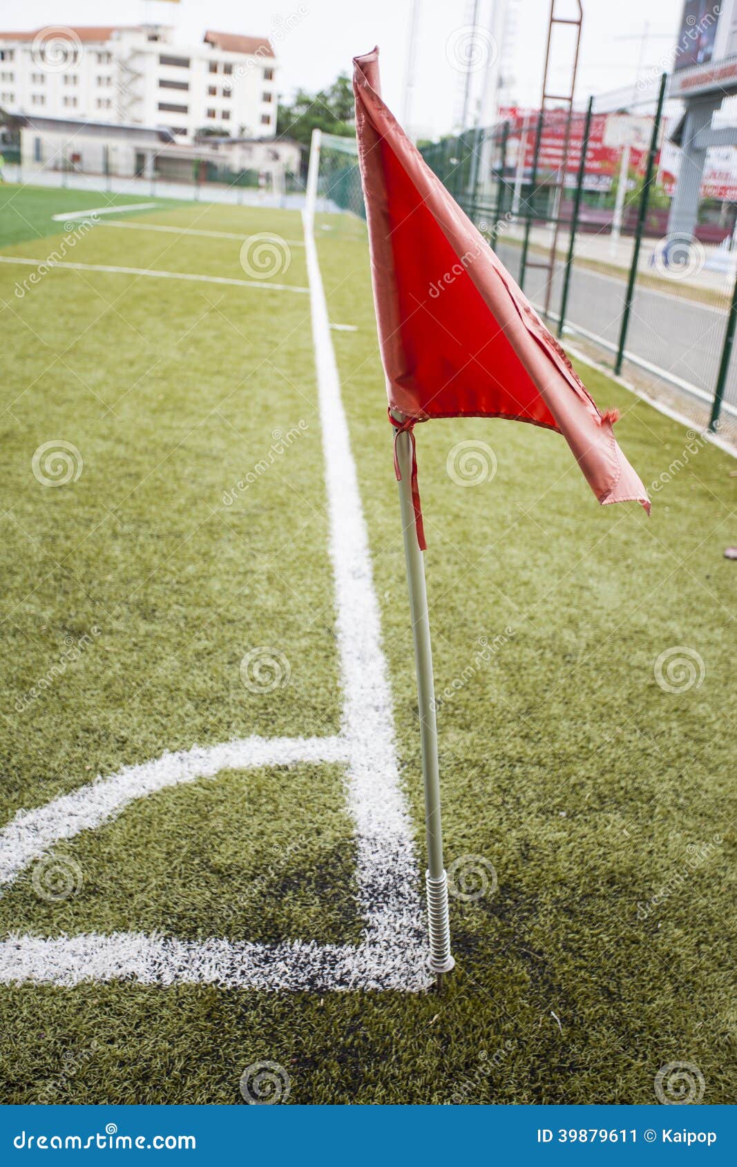 Soccer Football on Corner Line Stock Image - Image of field, single ...