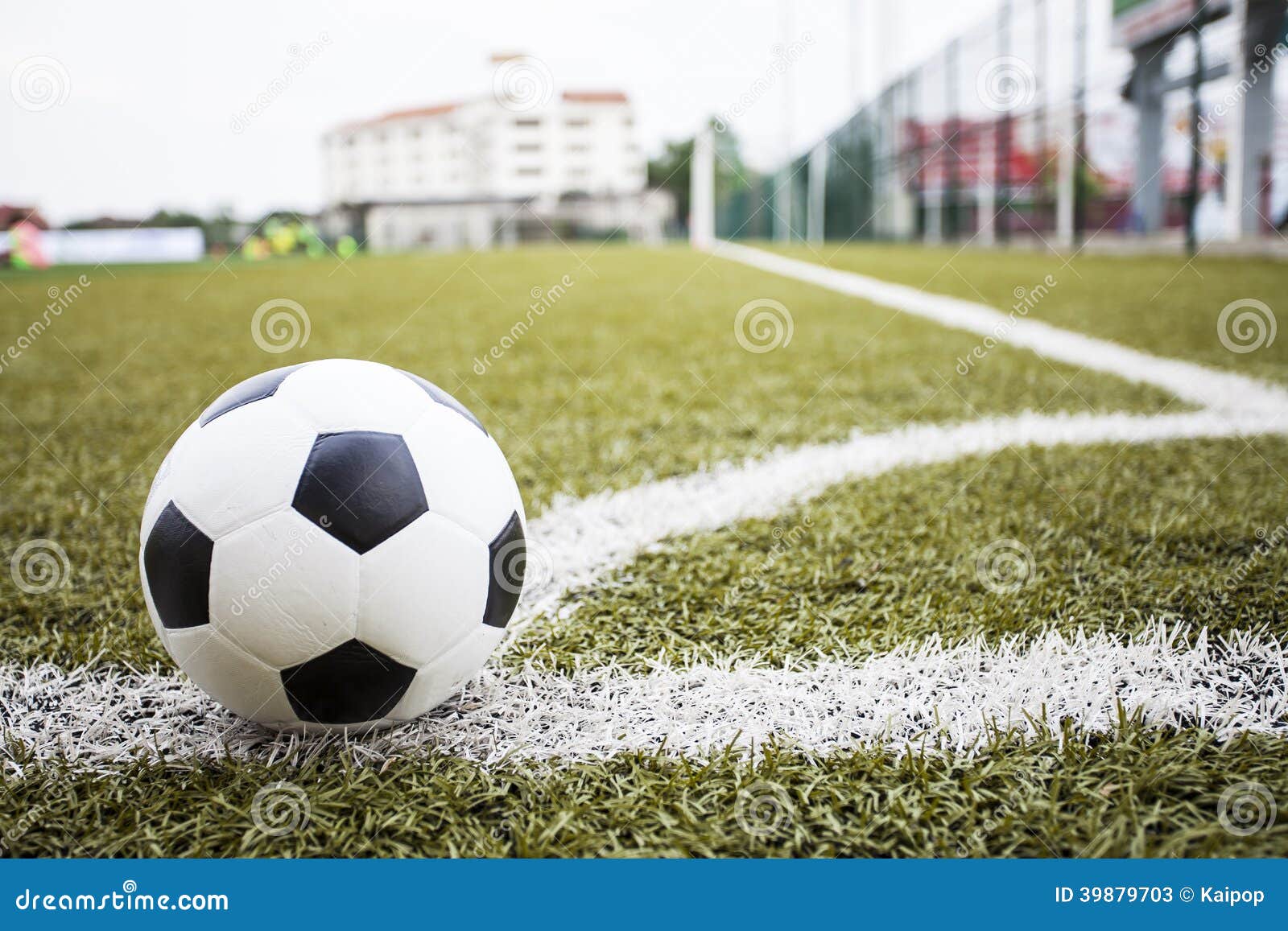 Soccer Football on Corner Line Stock Image - Image of line, athletic ...