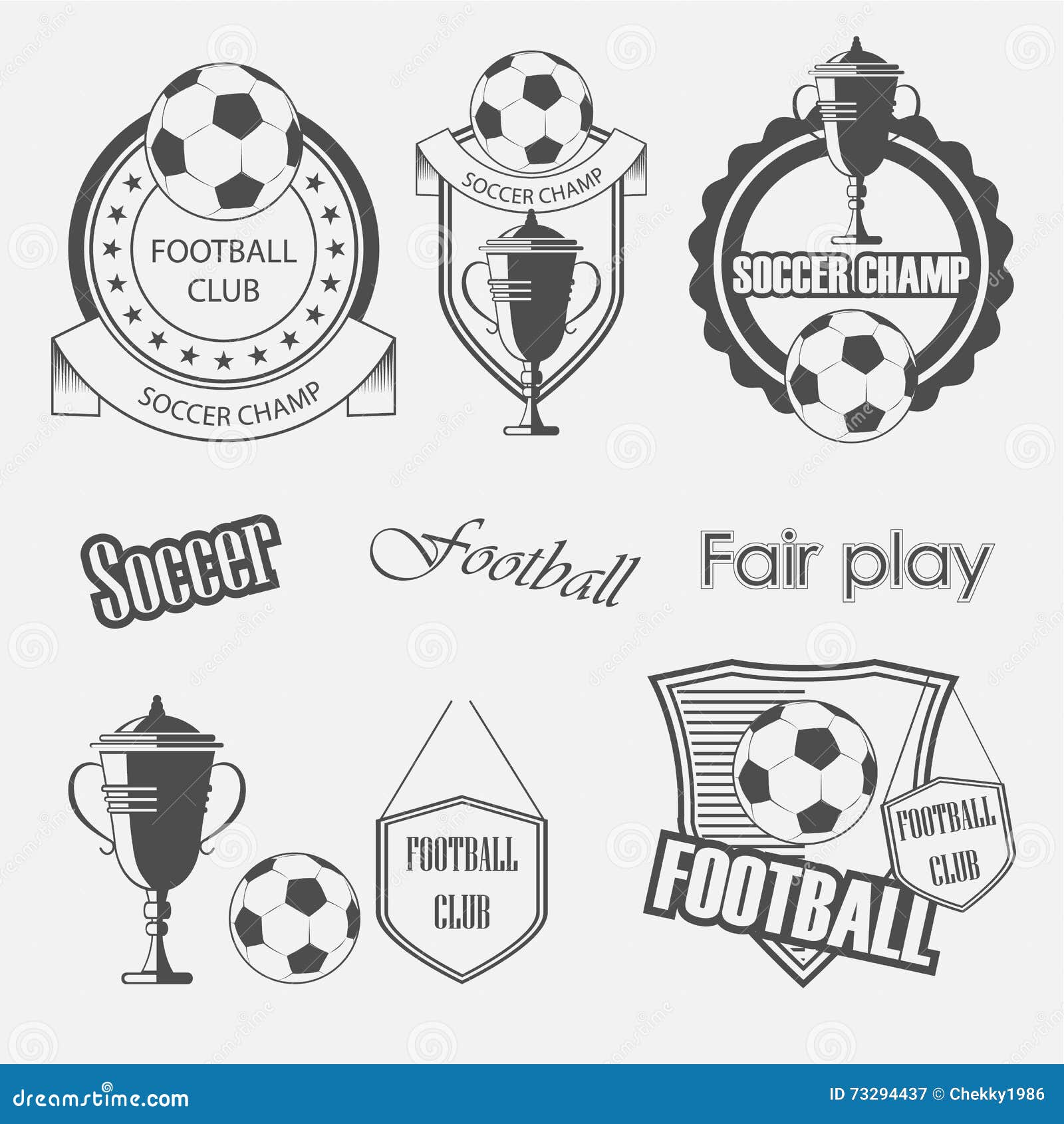 Soccer Football Crests and Emblem Designs Stock Vector - Illustration ...