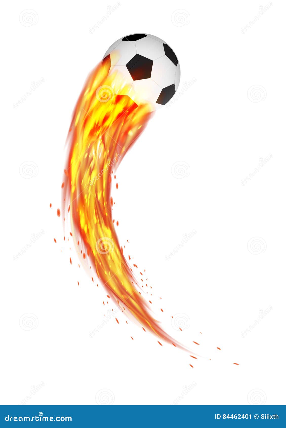Soccer Football with a Curve Burning Fire Vector Stock Vector ...